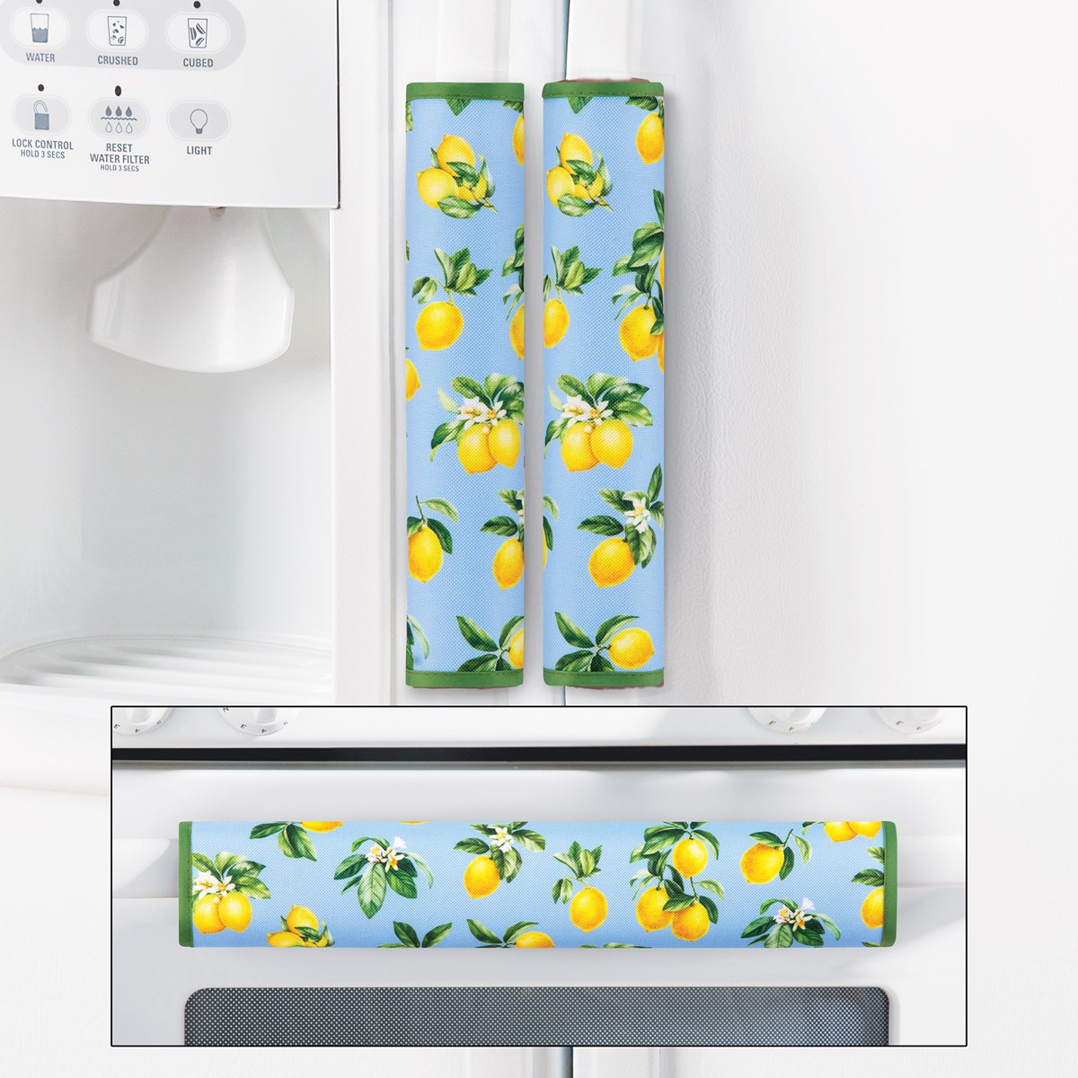 3-Piece Lemon Floral Appliance Handle Cover Set | Collections Etc.