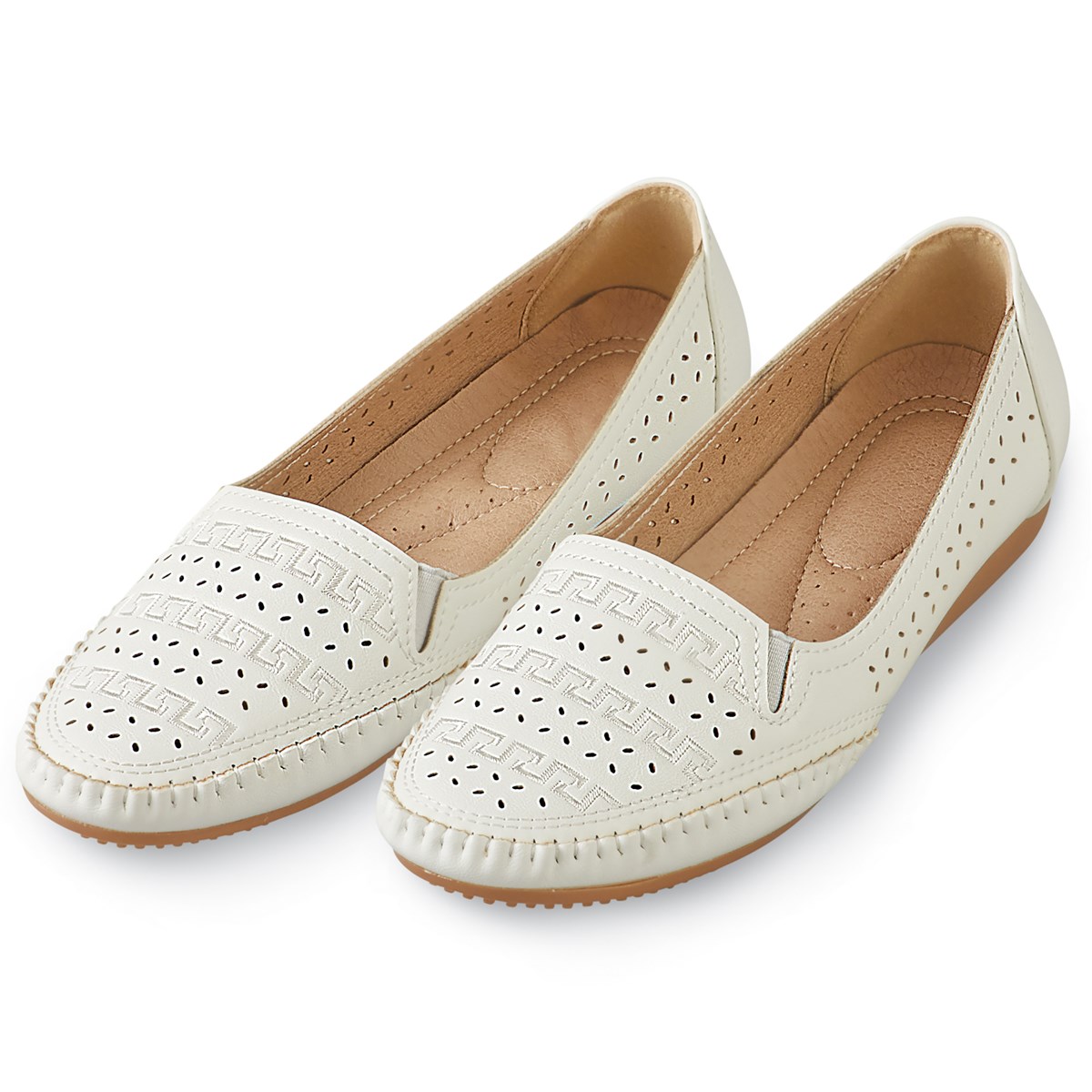 Versatile Cut Out & Embroidered Slip-On Shoes | Collections Etc.