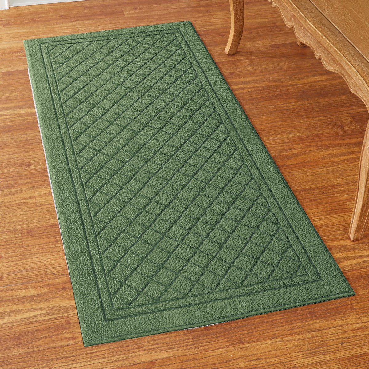 Diamond Embossed Design Skid-Resistant Accent Rug | Collections Etc.