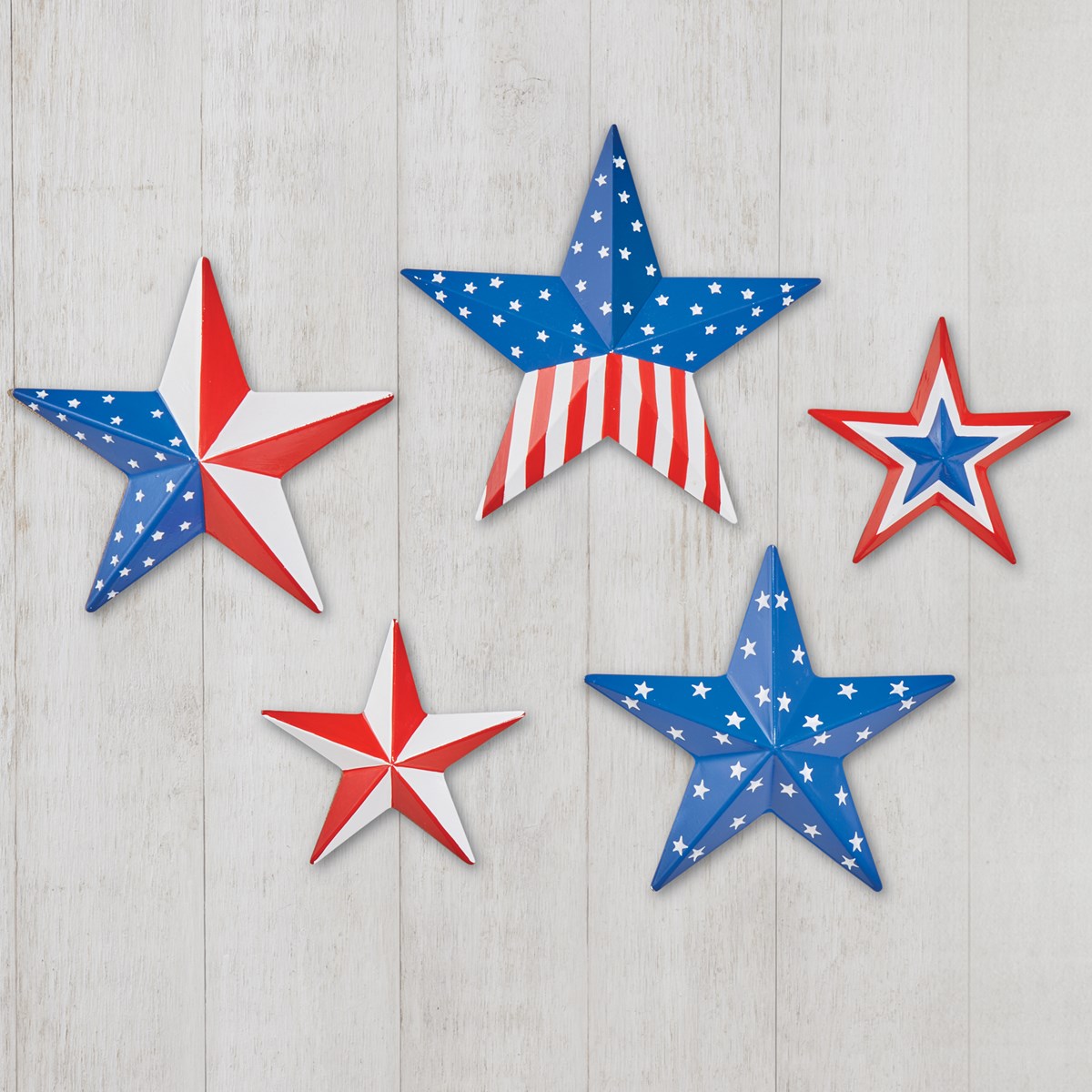 Metal Patriotic Star Wall Art - Set of 5 | Collections Etc.