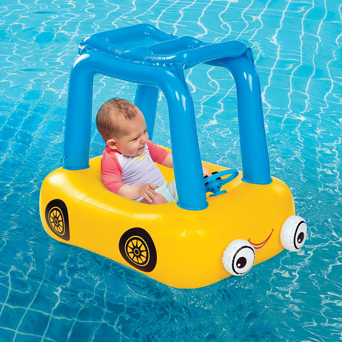 Inflatable Car Baby Float with Moveable Steering Wheel and Horn ...