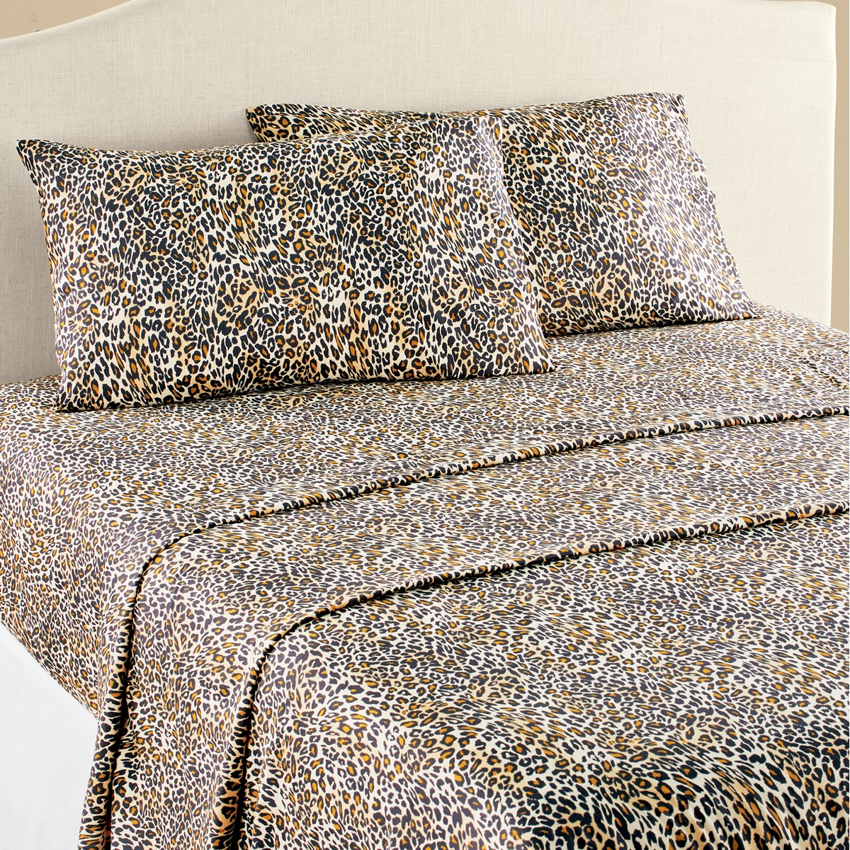 Leopard Print 4-Piece Bed Sheet Set | Collections Etc.