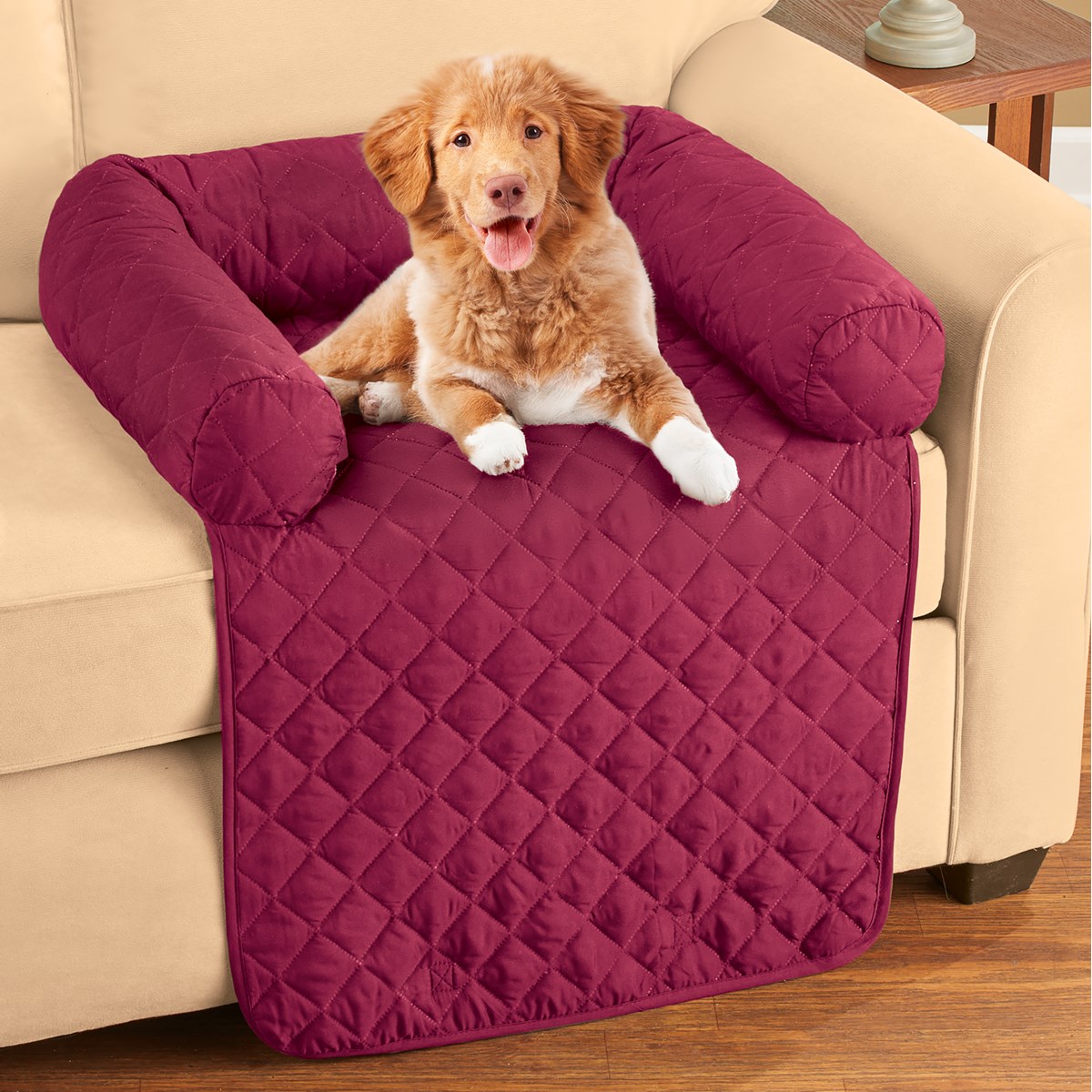 Lightweight Durable Pet Couch Cover with Padded Headrest | Collections Etc.