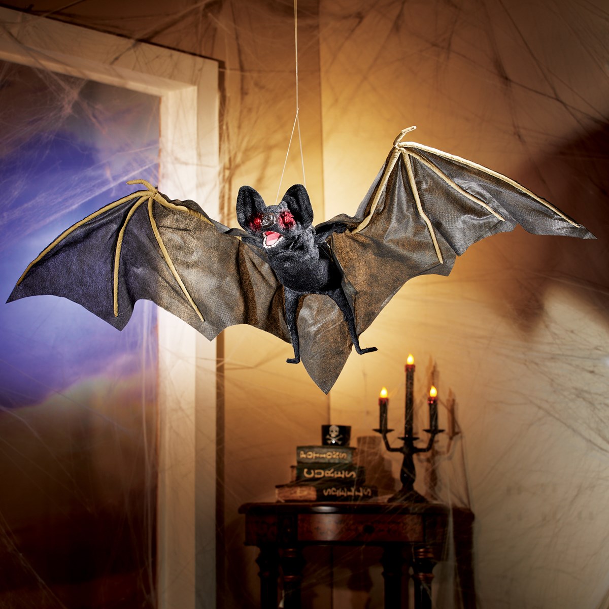 Sound-Activated Animated Flying Bat Halloween Decoration | Collections Etc.