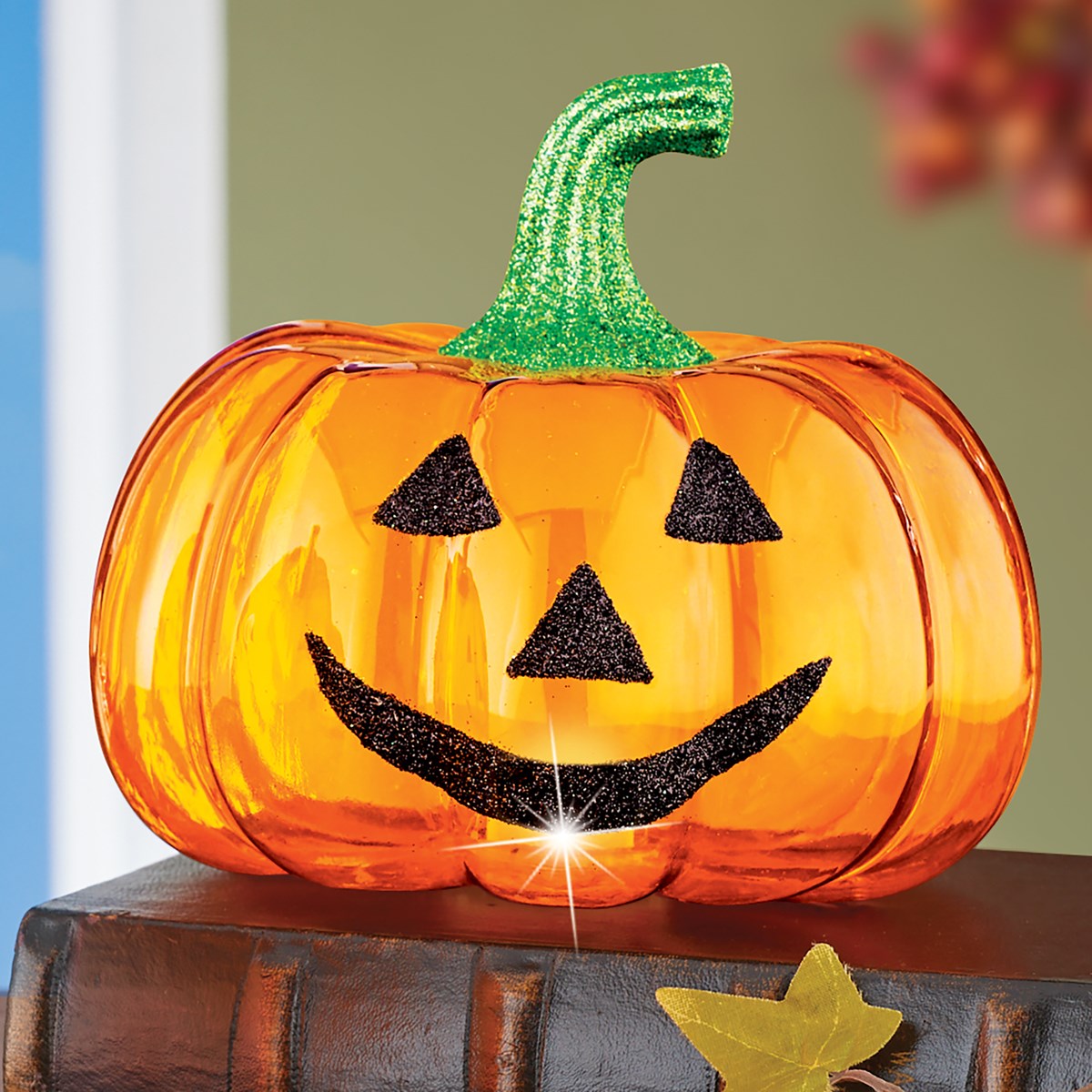 Round LED Lighted Jack-O'-Lantern Halloween Decoration | Collections Etc.