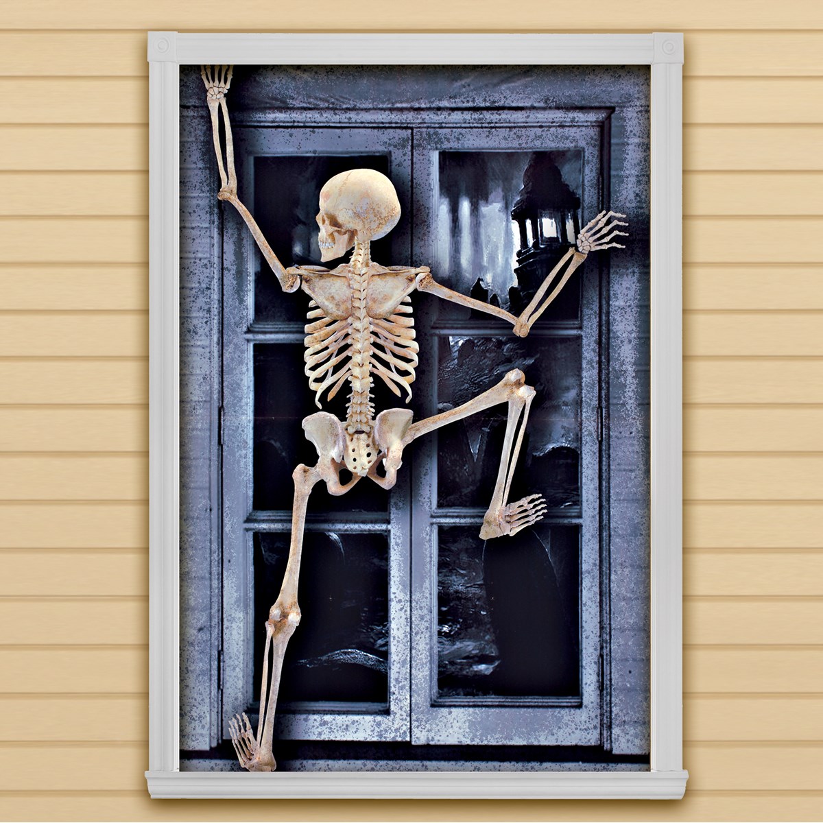 Climbing Skeleton Fake Window Halloween Decoration | Collections Etc.