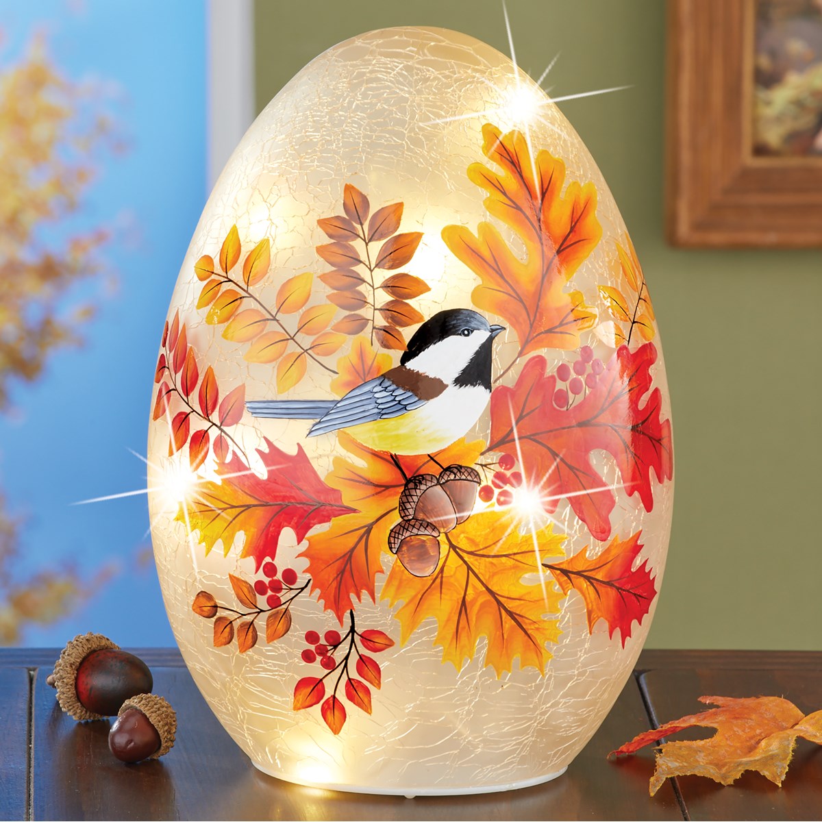 Chickadee Harvest LED Lighted Egg Decoration | Collections Etc.
