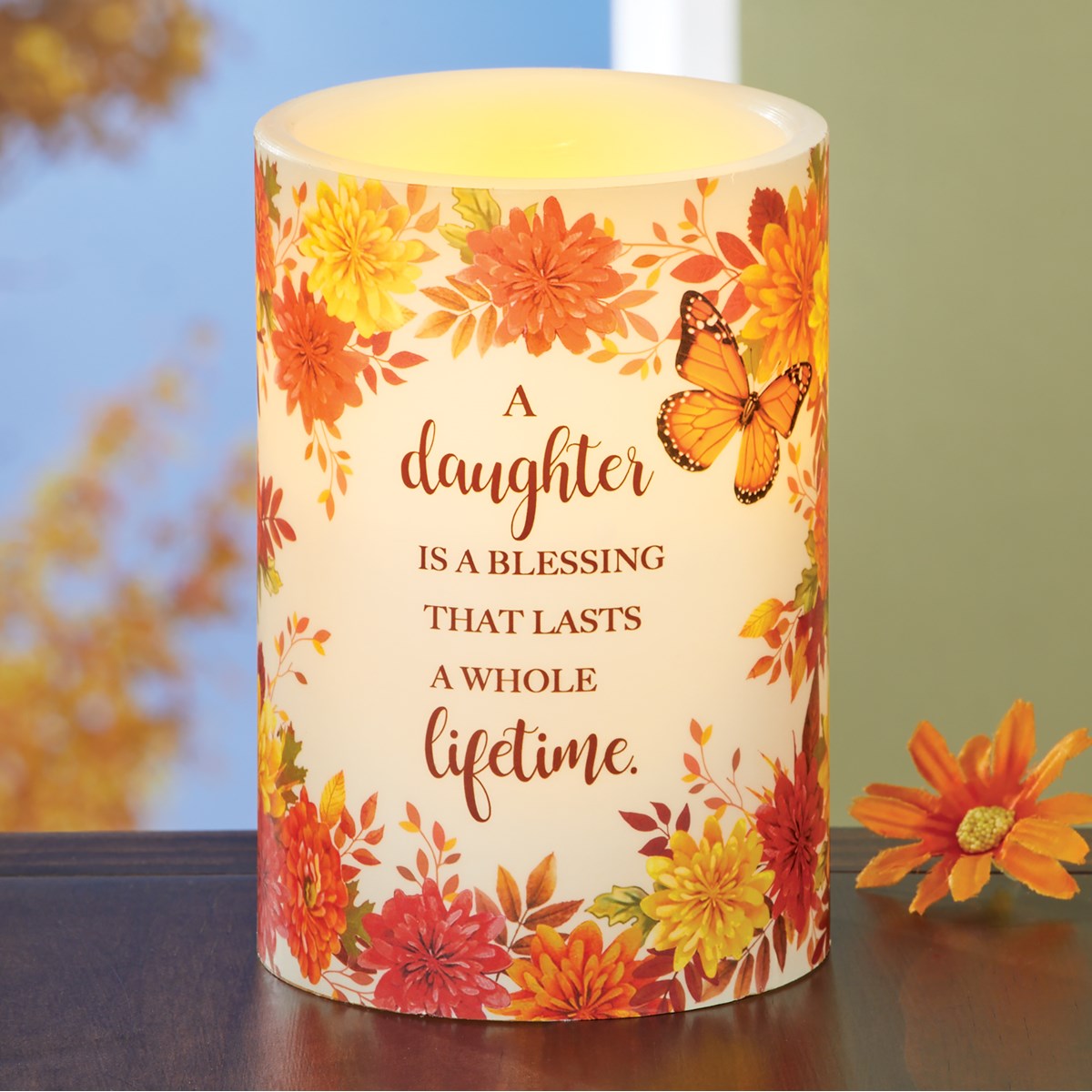 LED Lighted A Daughter Is A Blessing Battery-Operated Candle ...