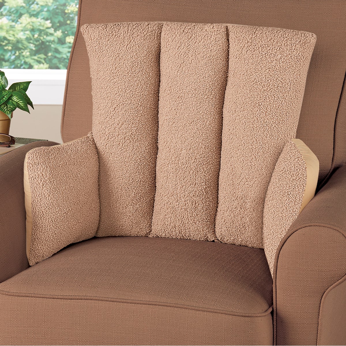 Reversible Fleece Plush Cushioned Backrest | Collections Etc.