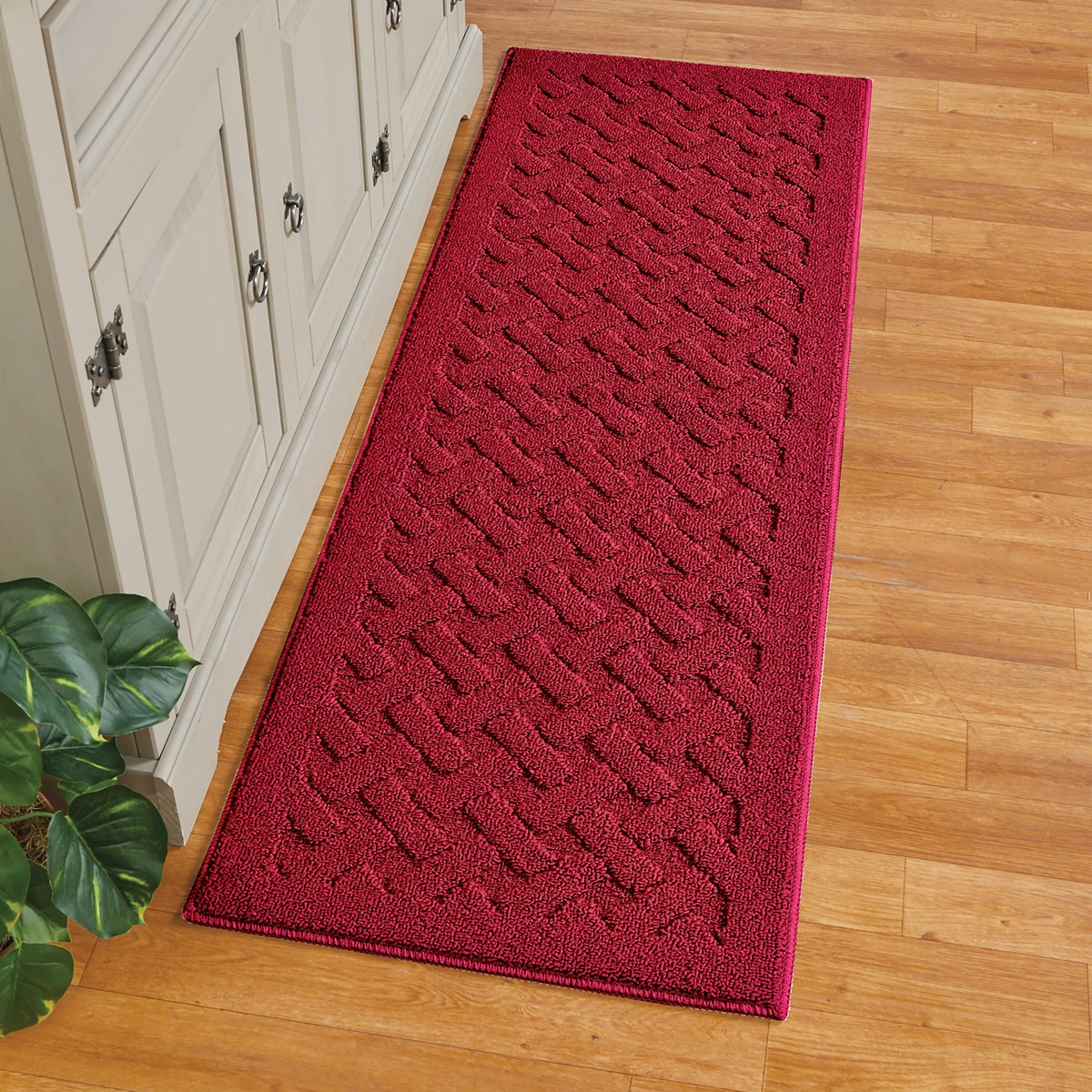 Embossed Woven Skid-Resistant Accent Rug | Collections Etc.