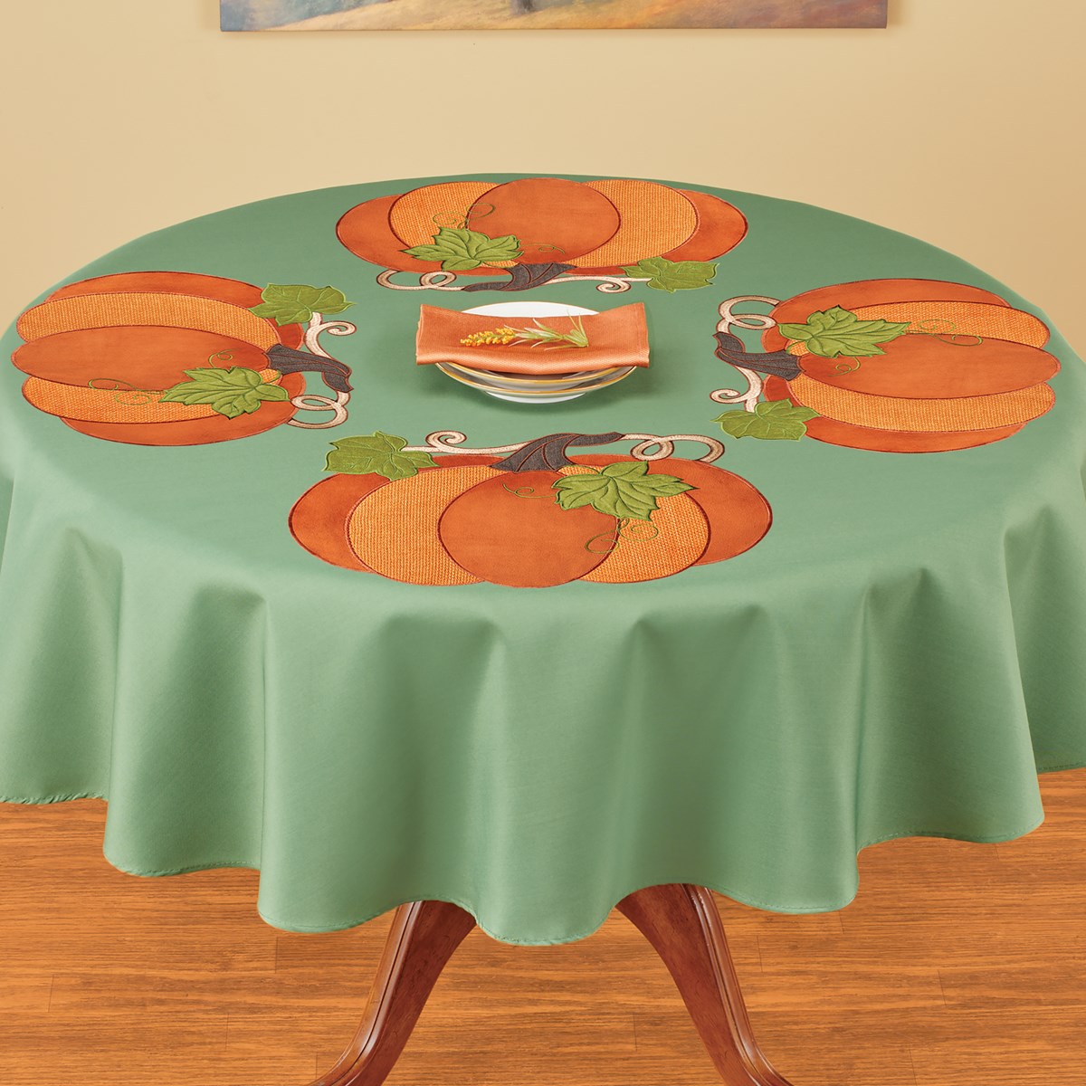 Festive Pumpkin-Shaped 4-Piece Placemat Set | Collections Etc.