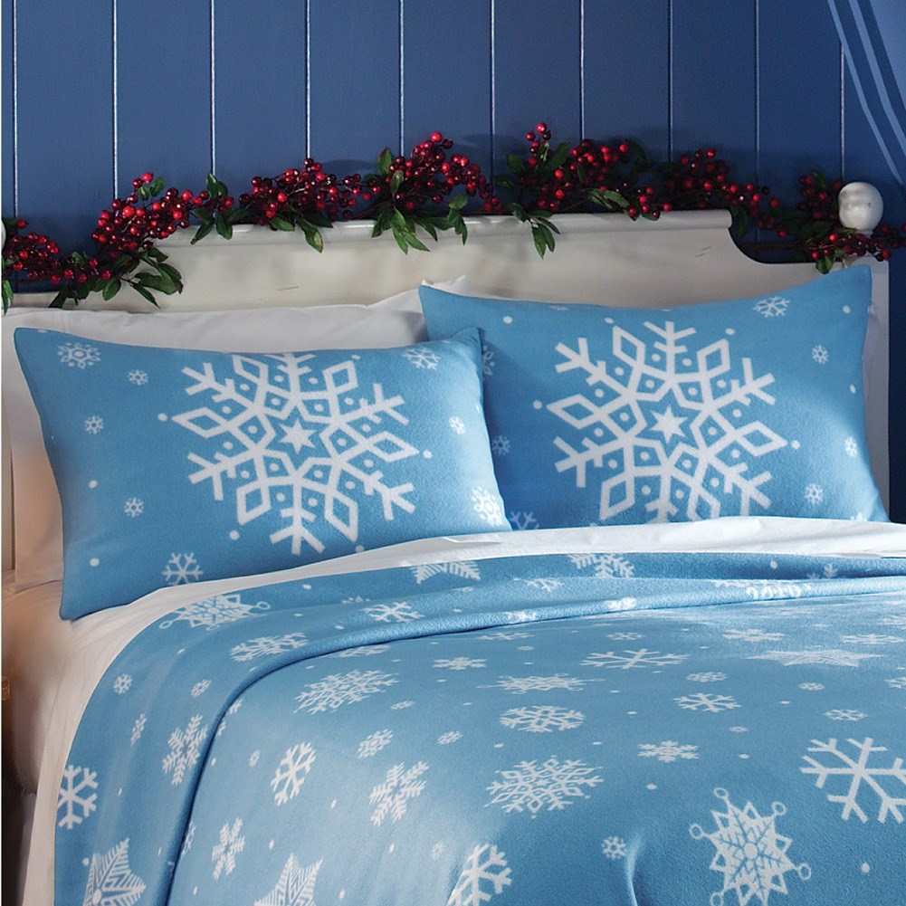 Fleece Snowflake Pillow Shams | Collections Etc.