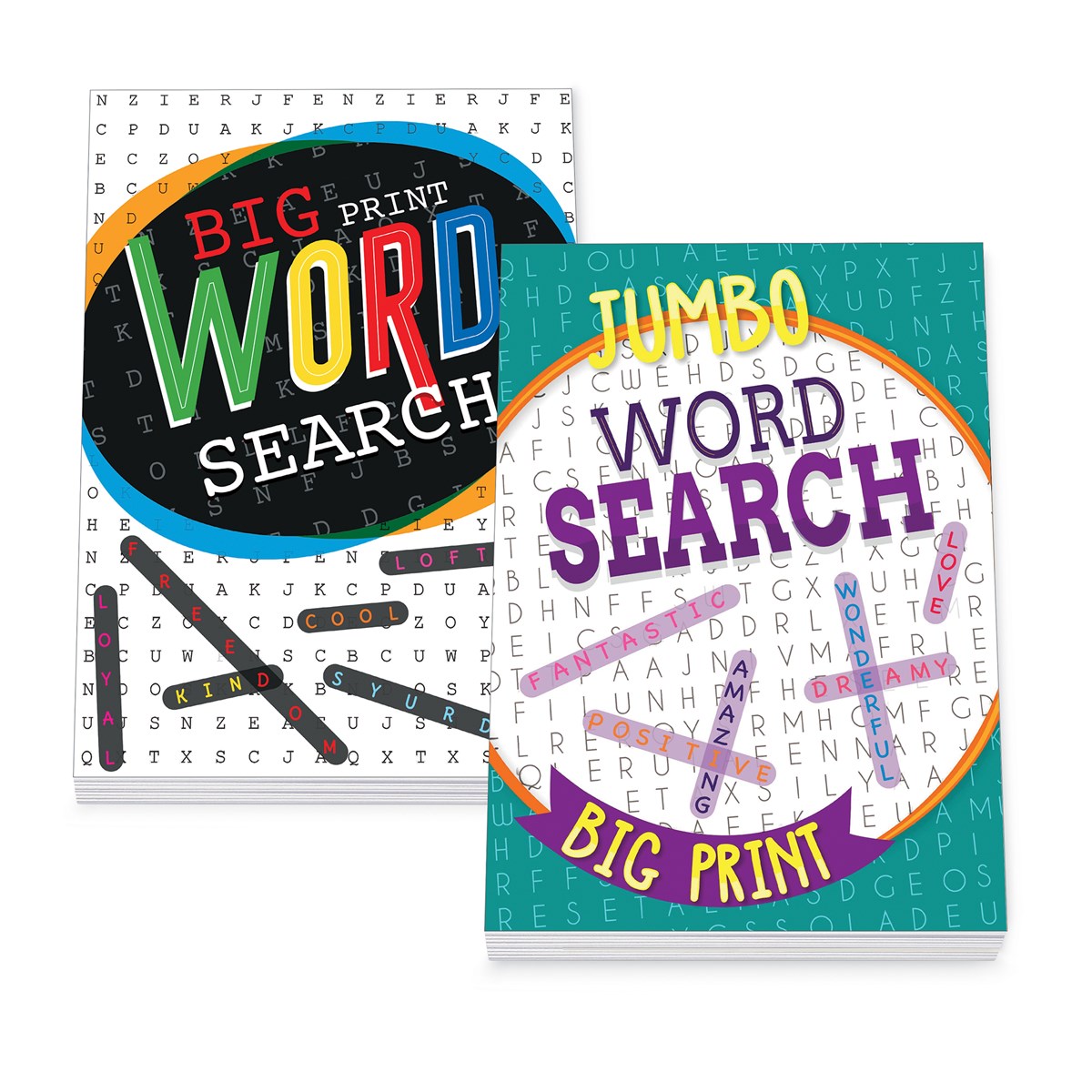 Jumbo and Big Print Word Search Books - Set of 2 | Collections Etc.