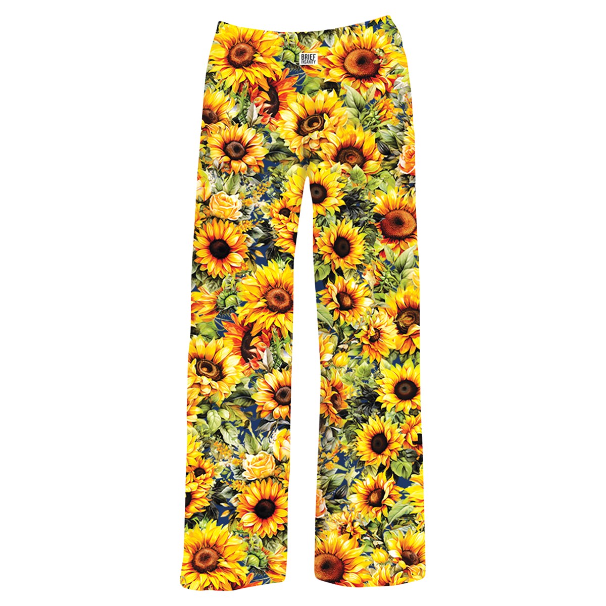 Vibrant Sunflowers Elasticized Waist Drawstring Lounge Pants | Collections Etc.