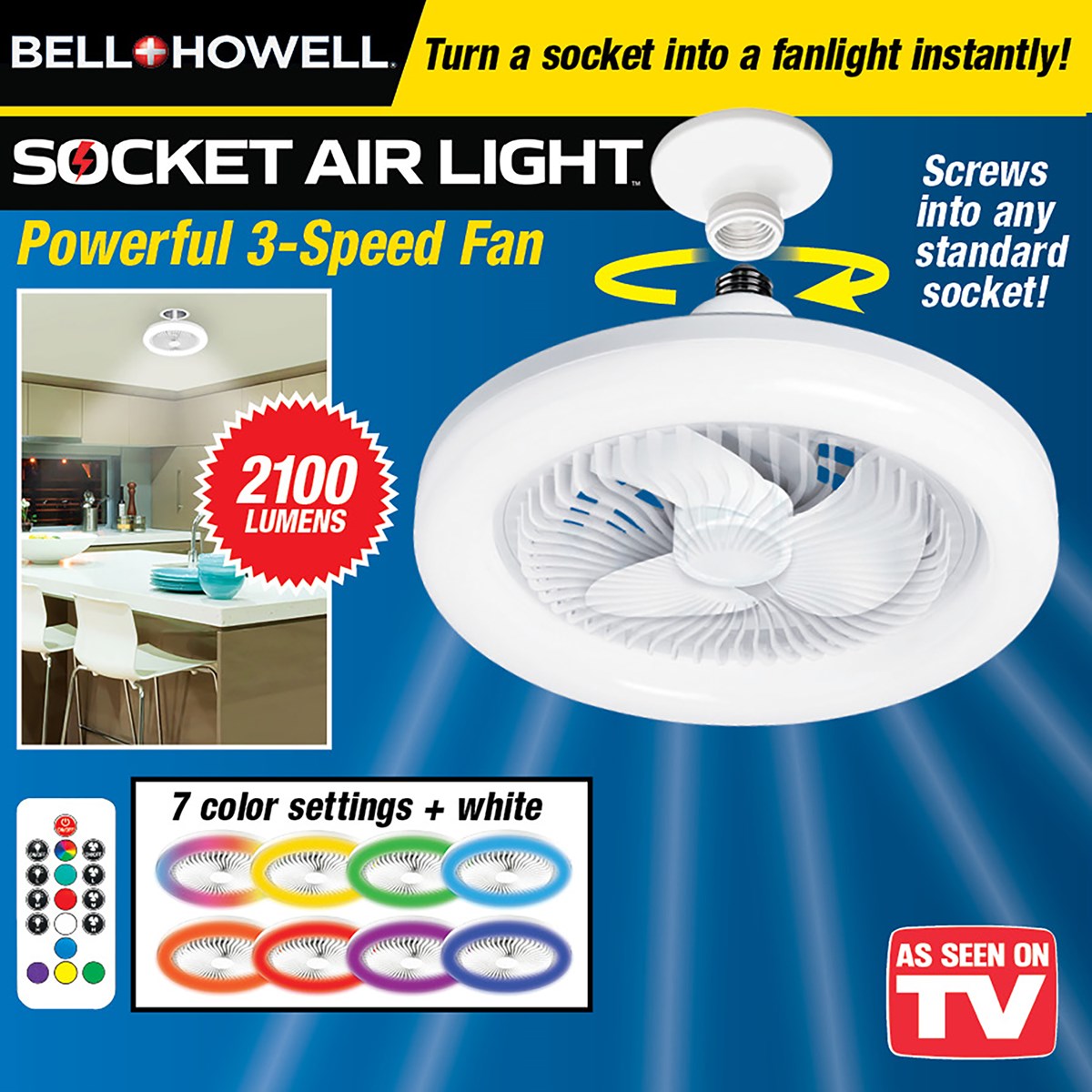 Bell + Howell Socket Airlight with 7 Color Settings | Collections Etc.
