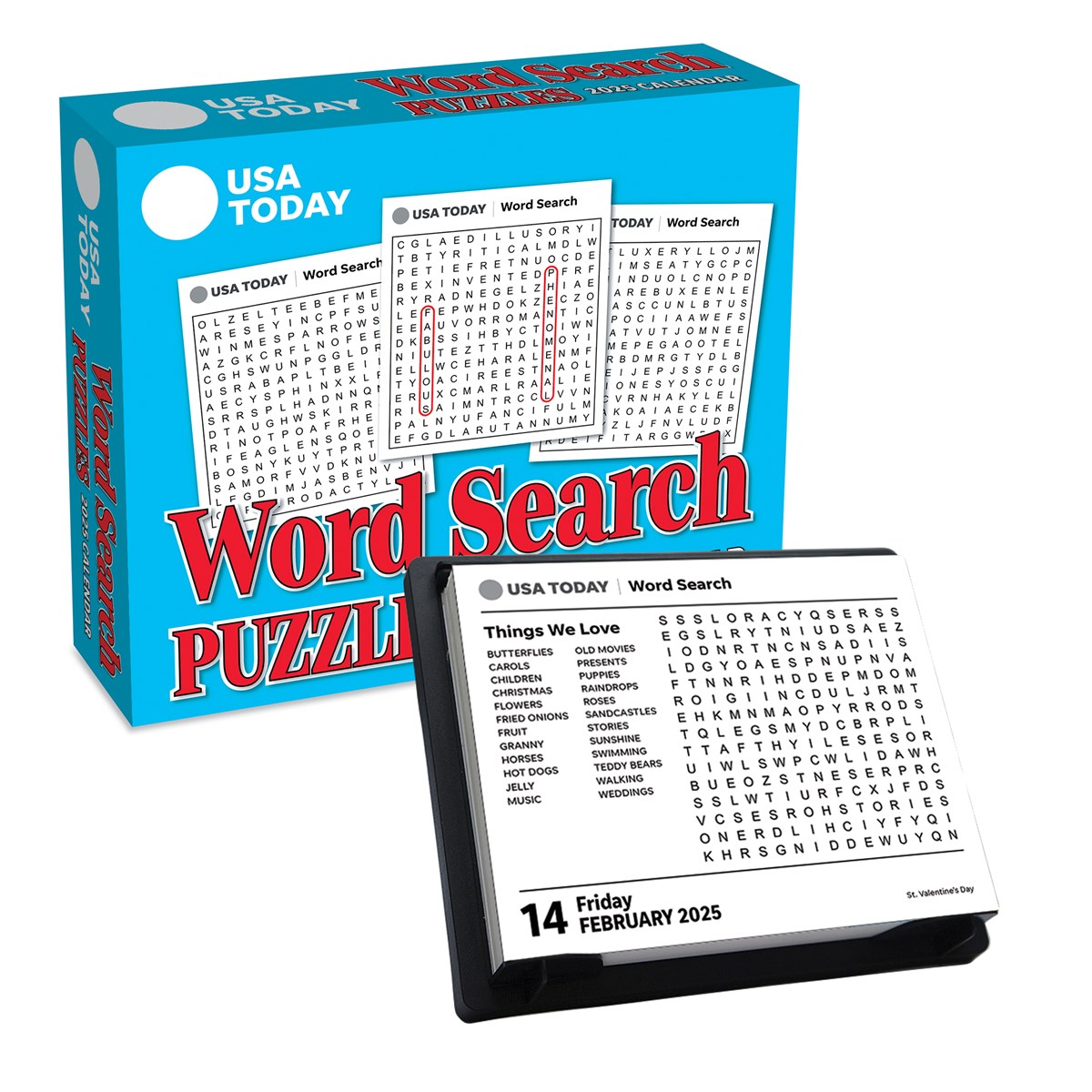 2025 Word Search Daily Desk Calendar with Easel Back | Collections Etc.