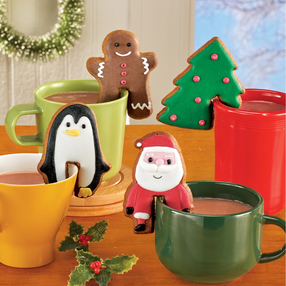 4 ct. Holiday Mug Topper Cookies in Gift Box | Collections Etc.