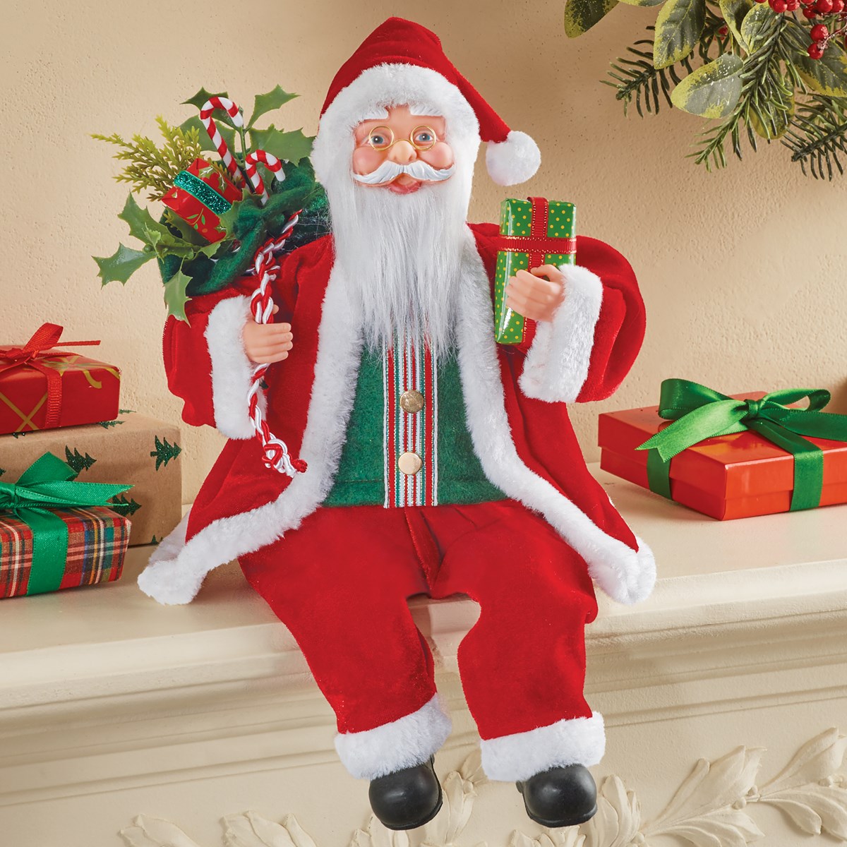 Musical Animated Santa Sitter Figurine Christmas Decoration - Plays ...