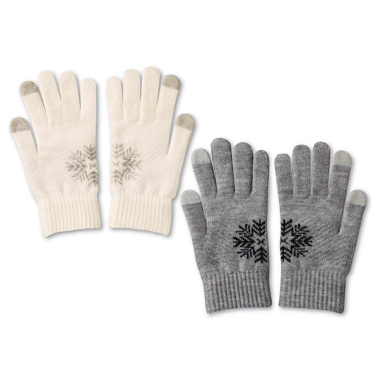 Knit Snowflake Touch-Screen Winter Gloves, 2-Pack | Collections Etc.