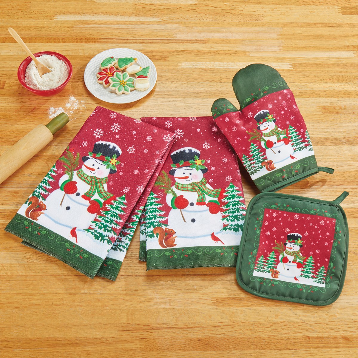 4 Piece Snowman Kitchen Set | Collections Etc.