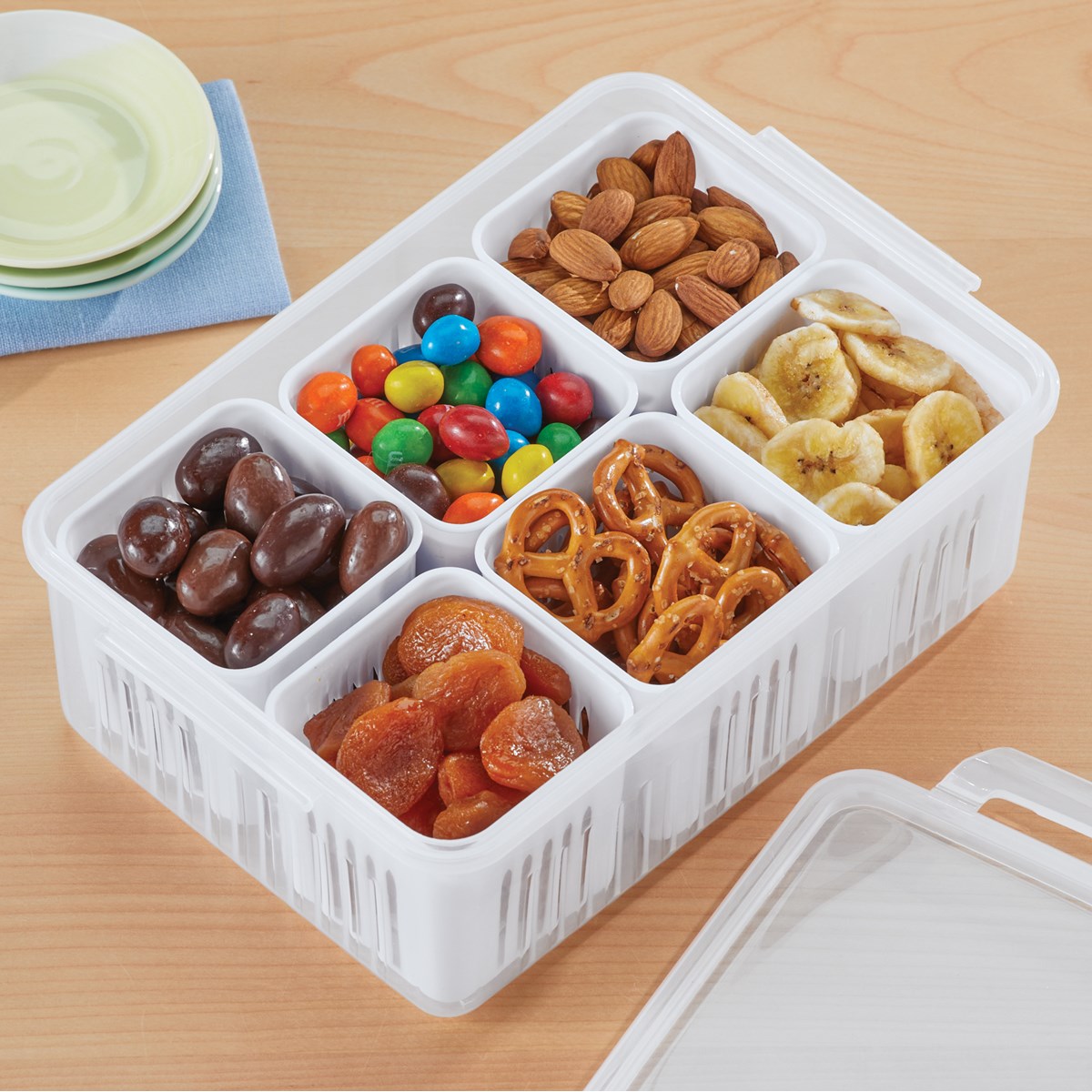 Food Storage Container with 6 Removable Compartments and Airtight Lid ...