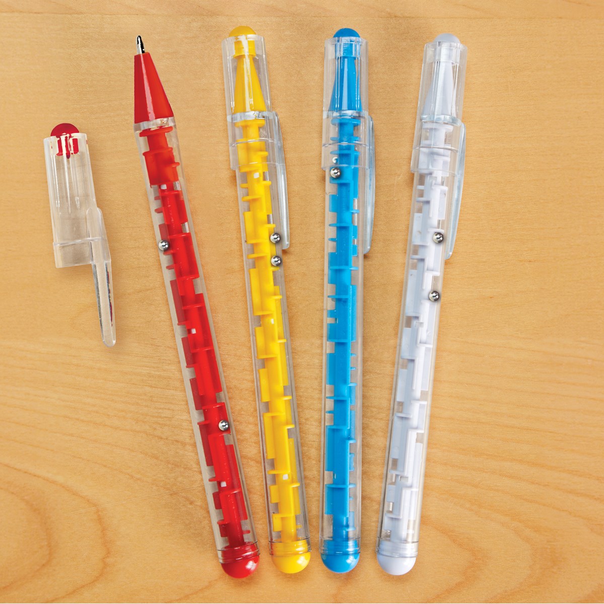 Colorful Maze Puzzle Black Ink Pens - Set of 4 | Collections Etc.