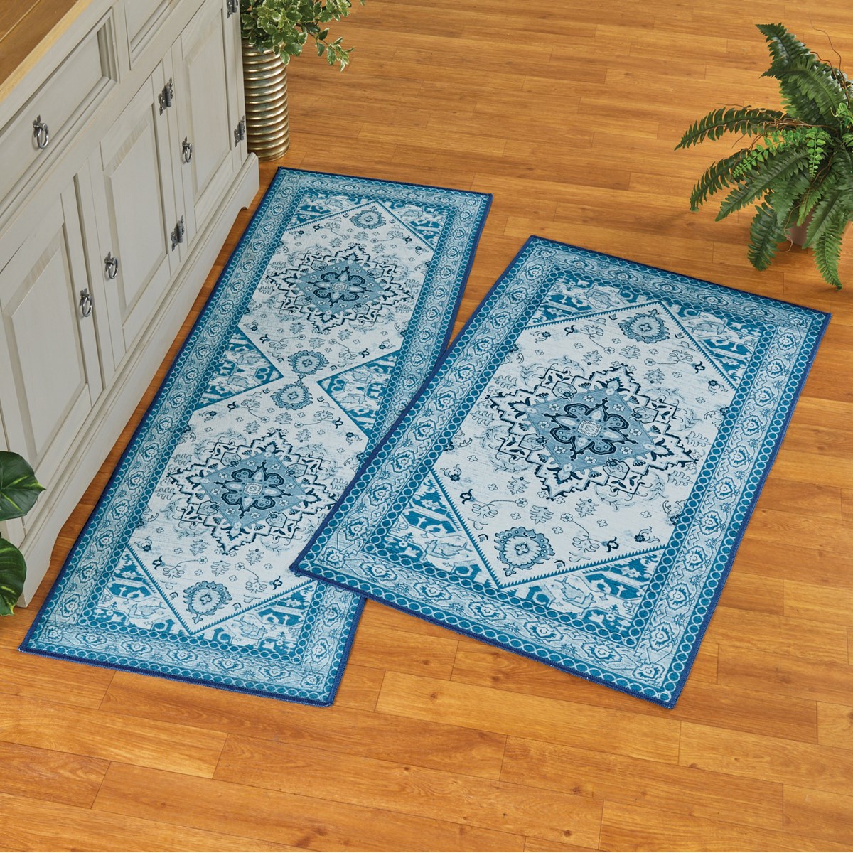 Elegant Medallion Durable Skid-Resistant Accent Rug | Collections Etc.
