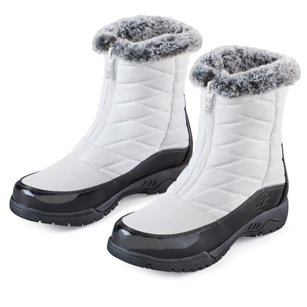 Totes® Ladies Quilted Waterproof Calf-Length Zip-Front Boots with Plush ...