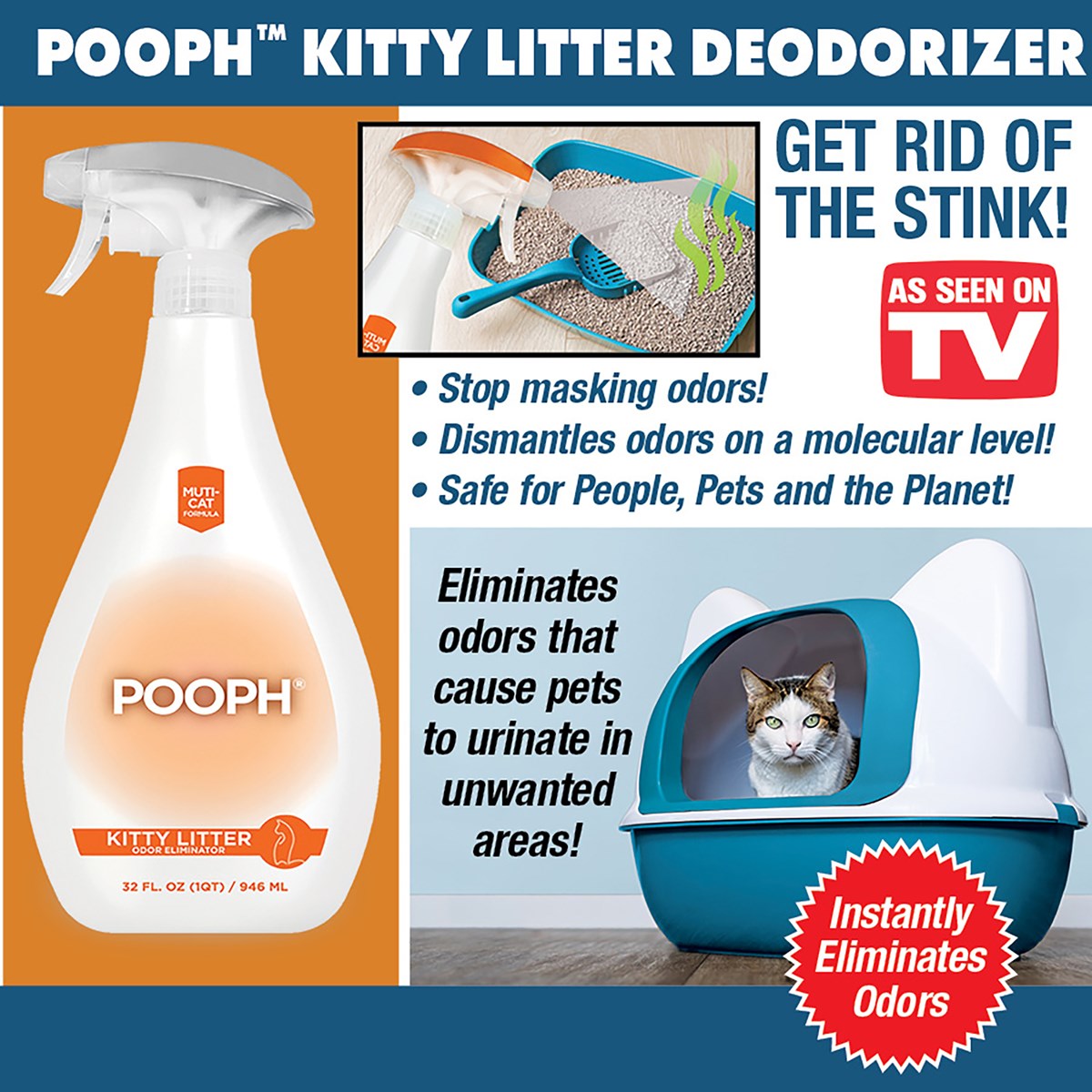POOPH Kitty Litter Odor Eliminator Spray | Collections Etc.