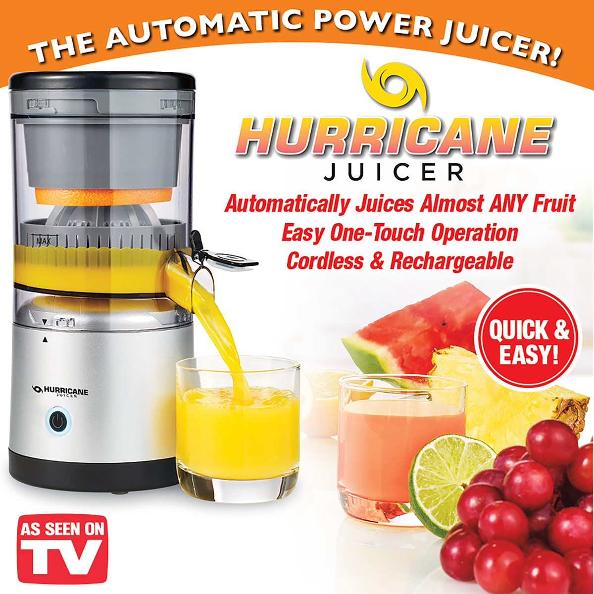 Rechargeable Hurricane Juicer with Built-in Strainer | Collections Etc.
