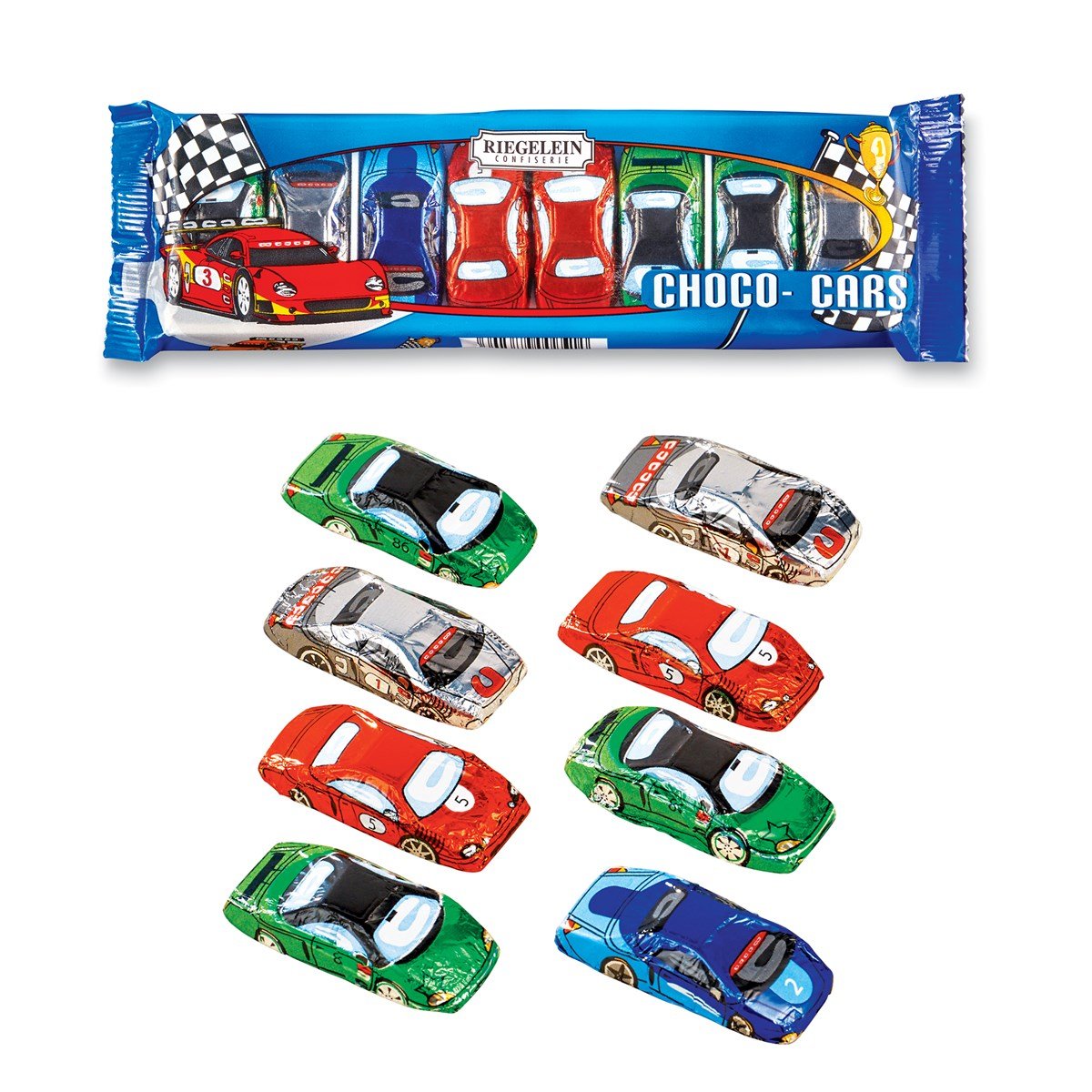 Set of 8 Solid Chocolate Race Cars Holiday Gift Set | Collections Etc.