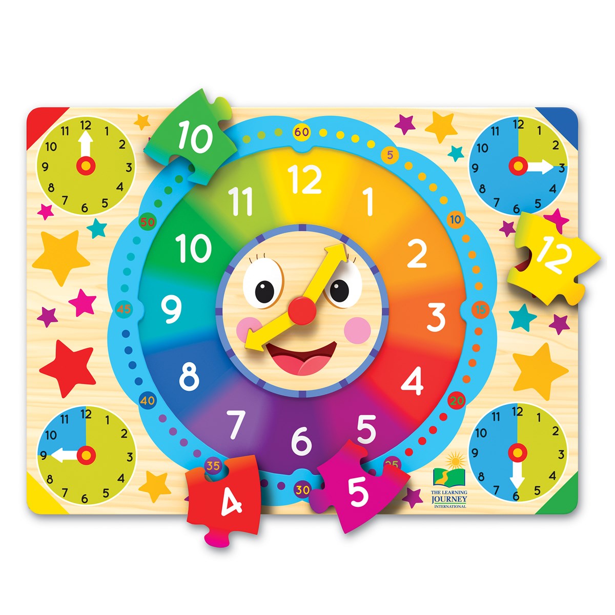 Colorful Lift & Learn Clock Children's Puzzle | Collections Etc.