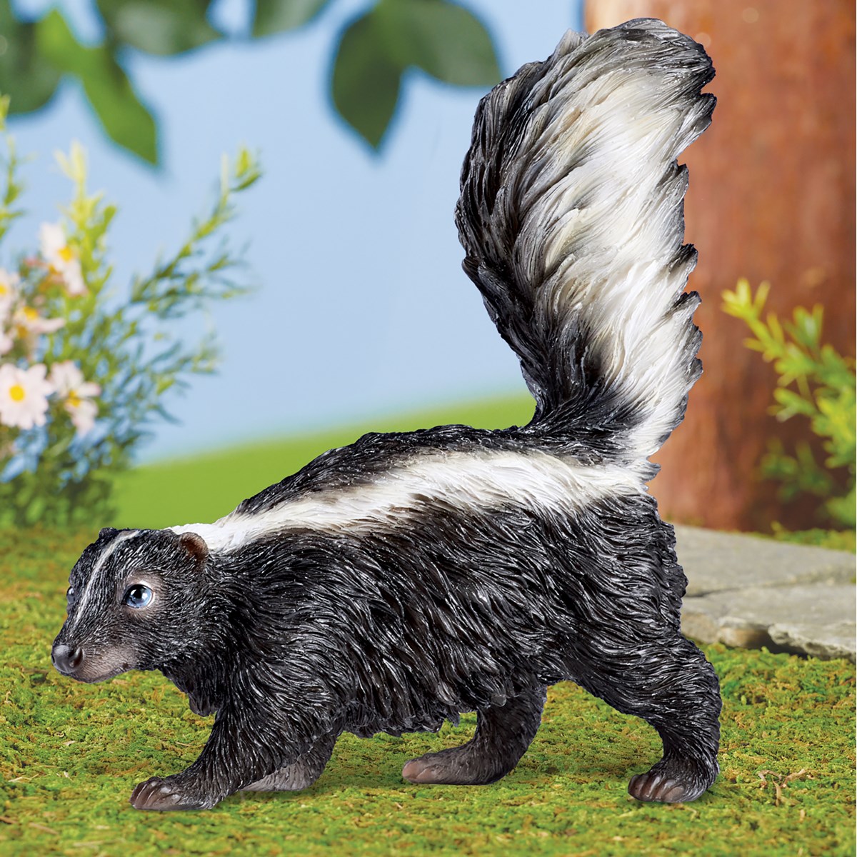 Hand-Painted Realistic Skunk Outdoor Statue | Collections Etc.