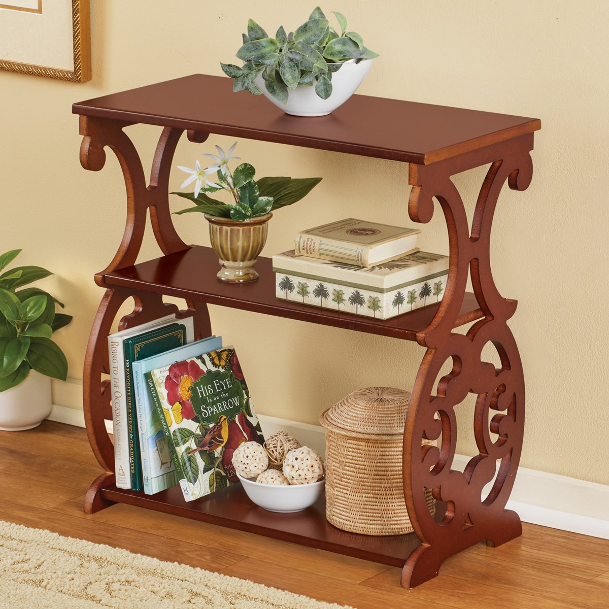 Elegant Decorative Scroll Wooden Side Table | Collections Etc.