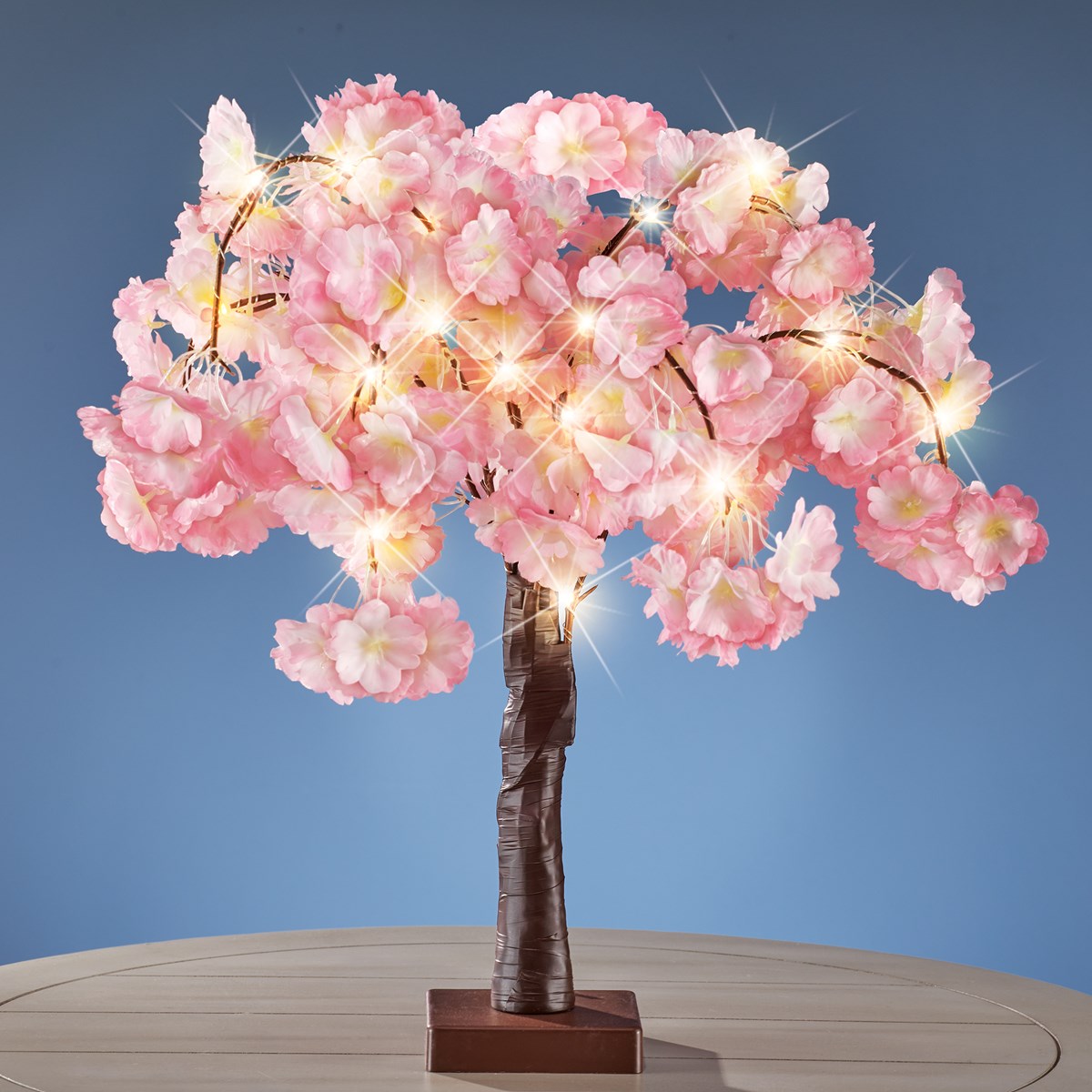 LED Lighted Artificial Pink Peony Tree Decoration | Collections Etc.