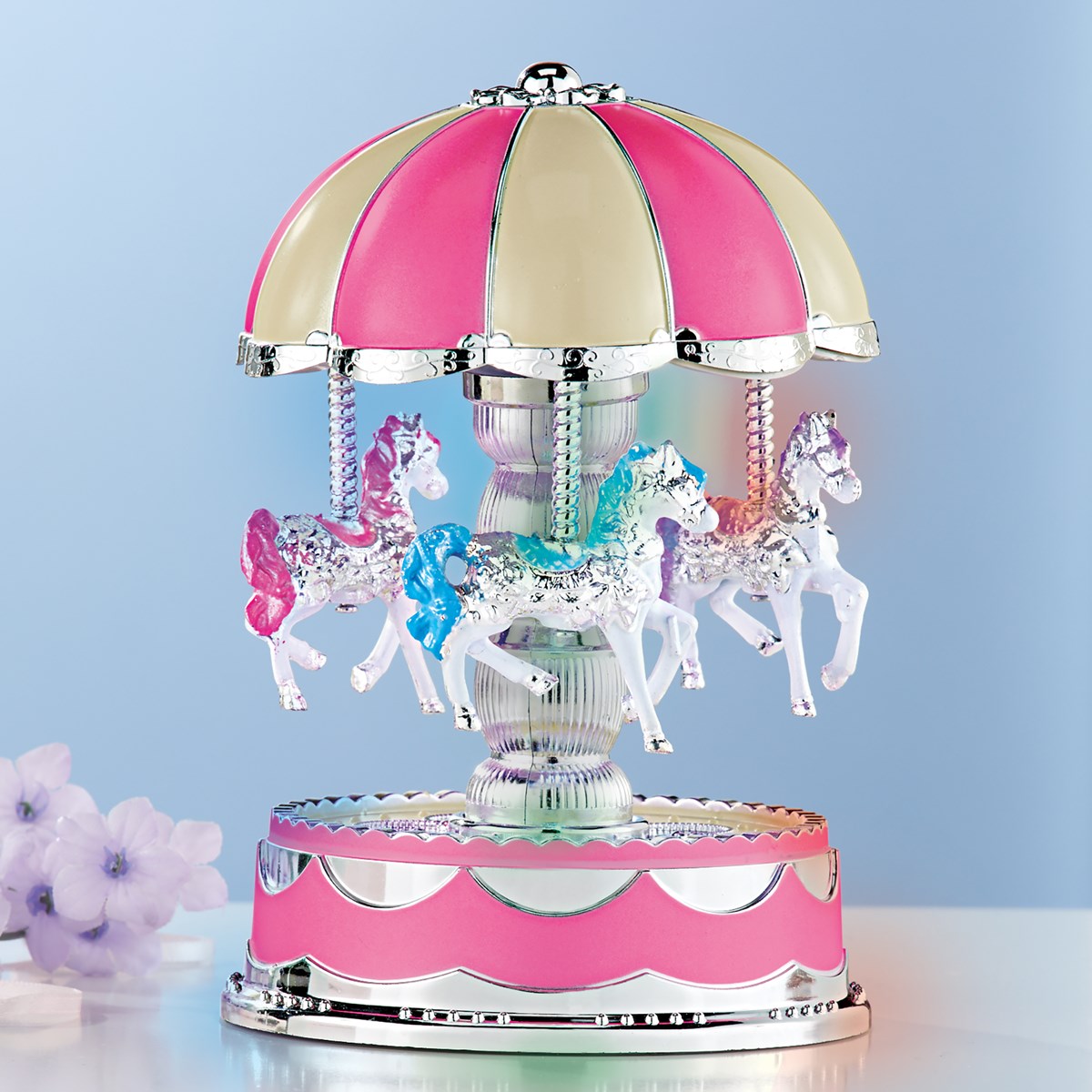 LED Lighted Colorful Musical Carousel Toy | Collections Etc.