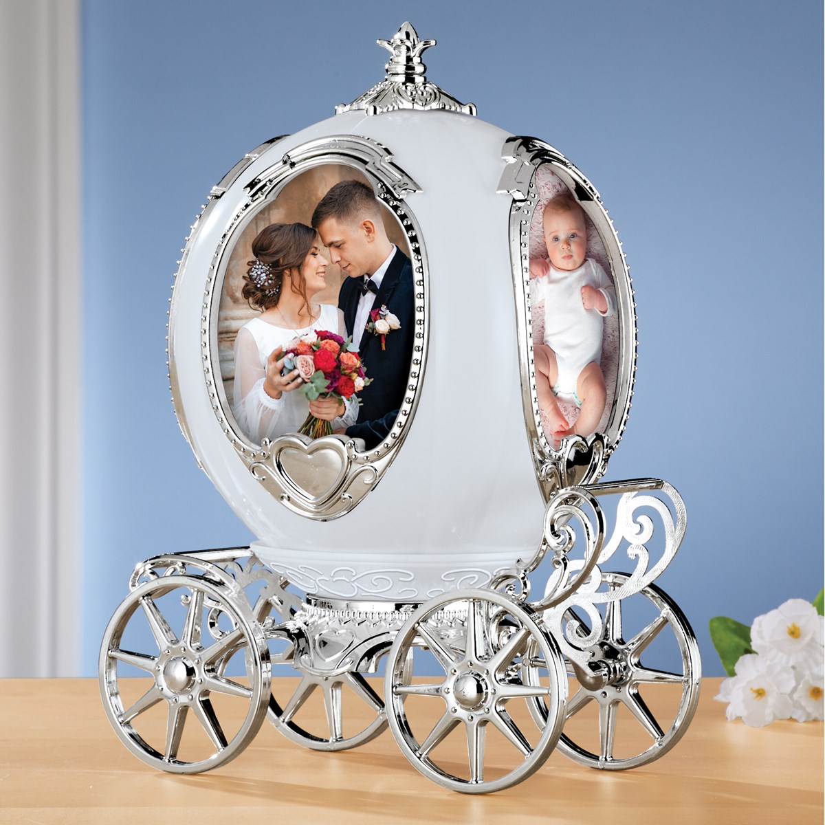 Unique Musical Carriage Picture Frame, Holds 4 Pictures | Collections Etc.