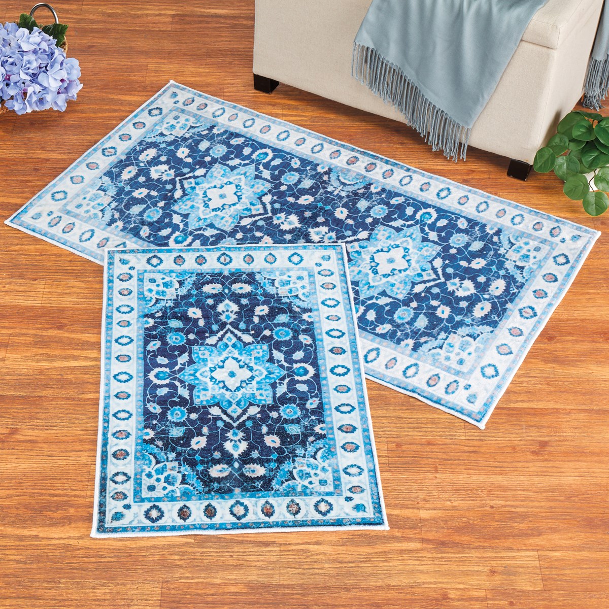 Beautiful Floral Bohemian Skid-Resistant Accent Rug | Collections Etc.