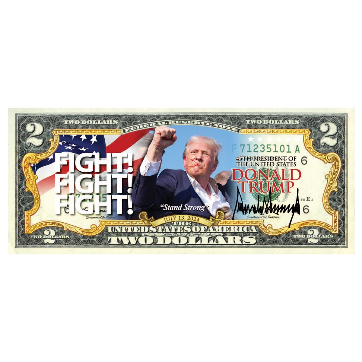 Presidential Donald Trump $2 Collectible Bill with Display Portfolio ...