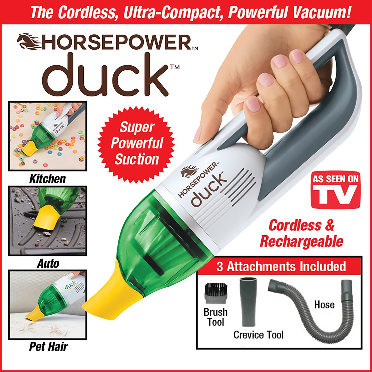 Horsepower Duck Hand-Held Cordless Vacuum | Collections Etc.