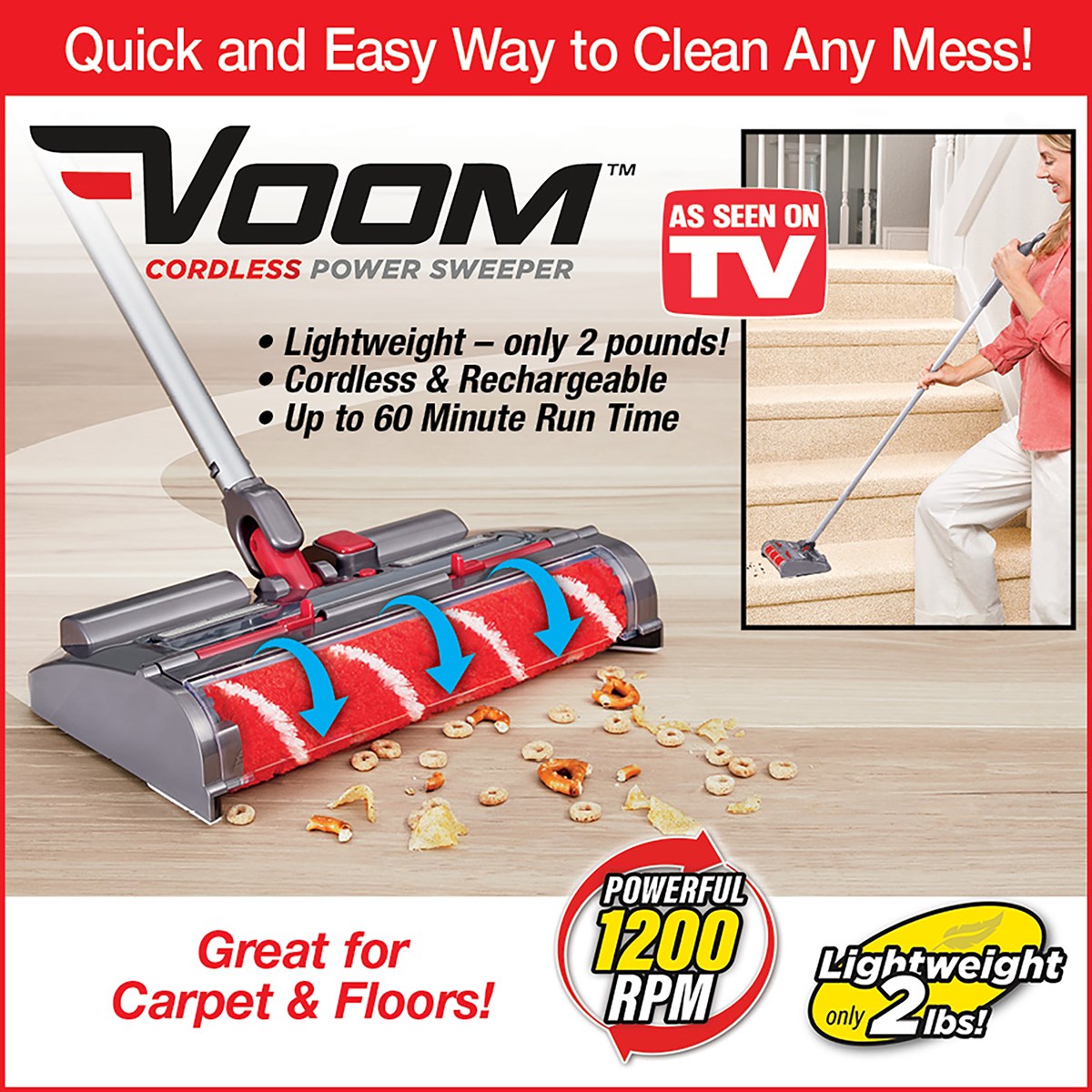 Voom Cordless Lightweight Power Sweeper | Collections Etc.