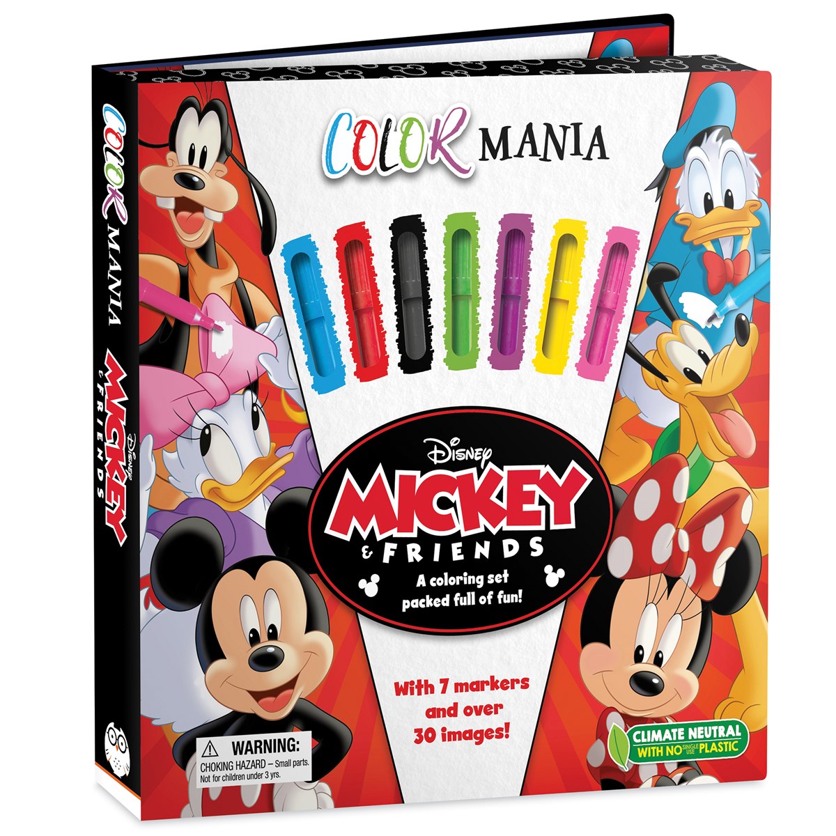 Colormania Mickey and Friends Coloring Book with 7 Markers ...