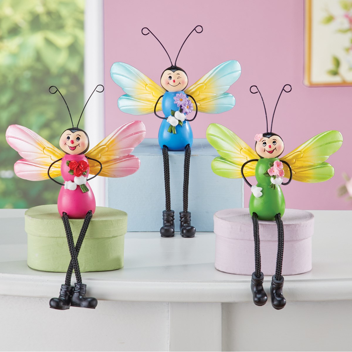 Hand-Painted Firefly Sitters with Posable Legs - Set of 3 | Collections ...