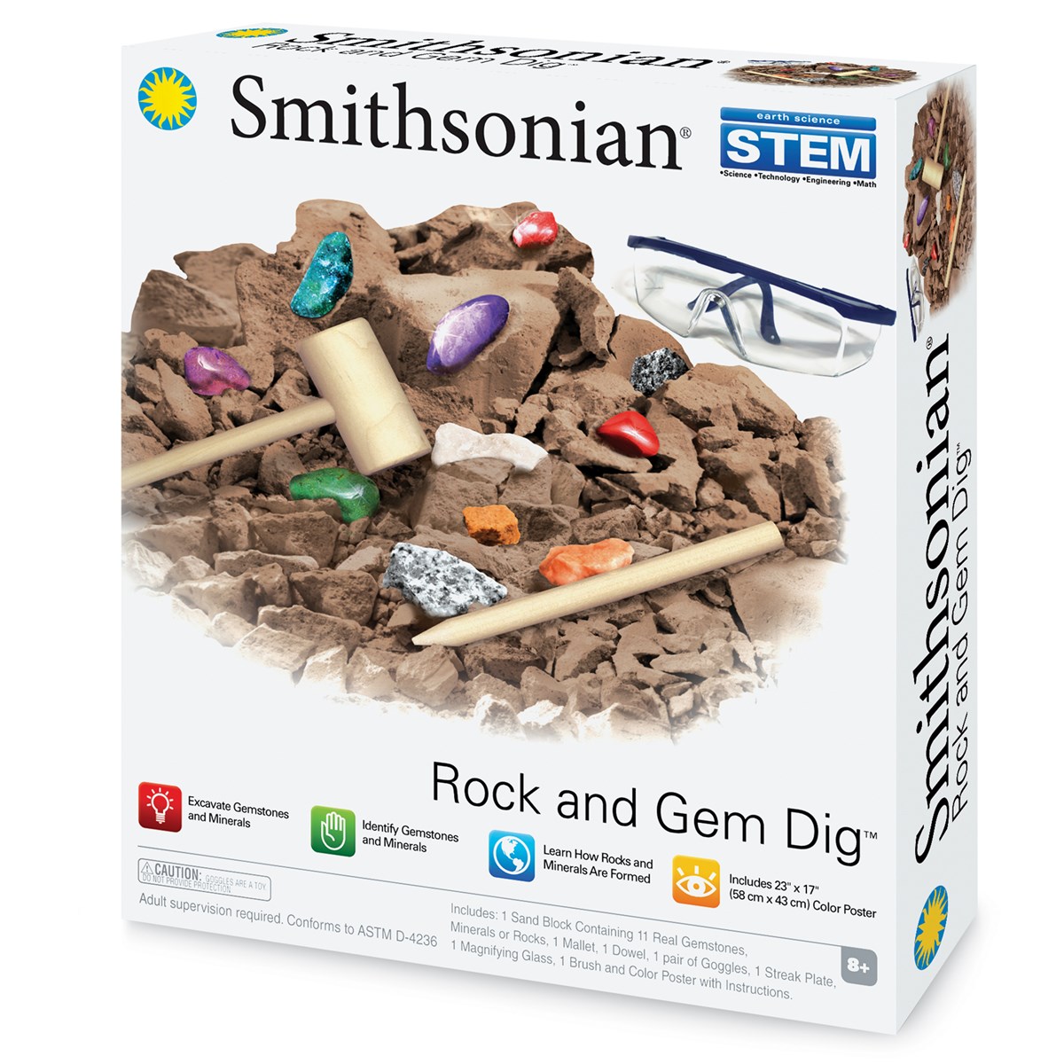 Smithsonian Rock and Gem Dig Archeology Kit | Collections Etc.