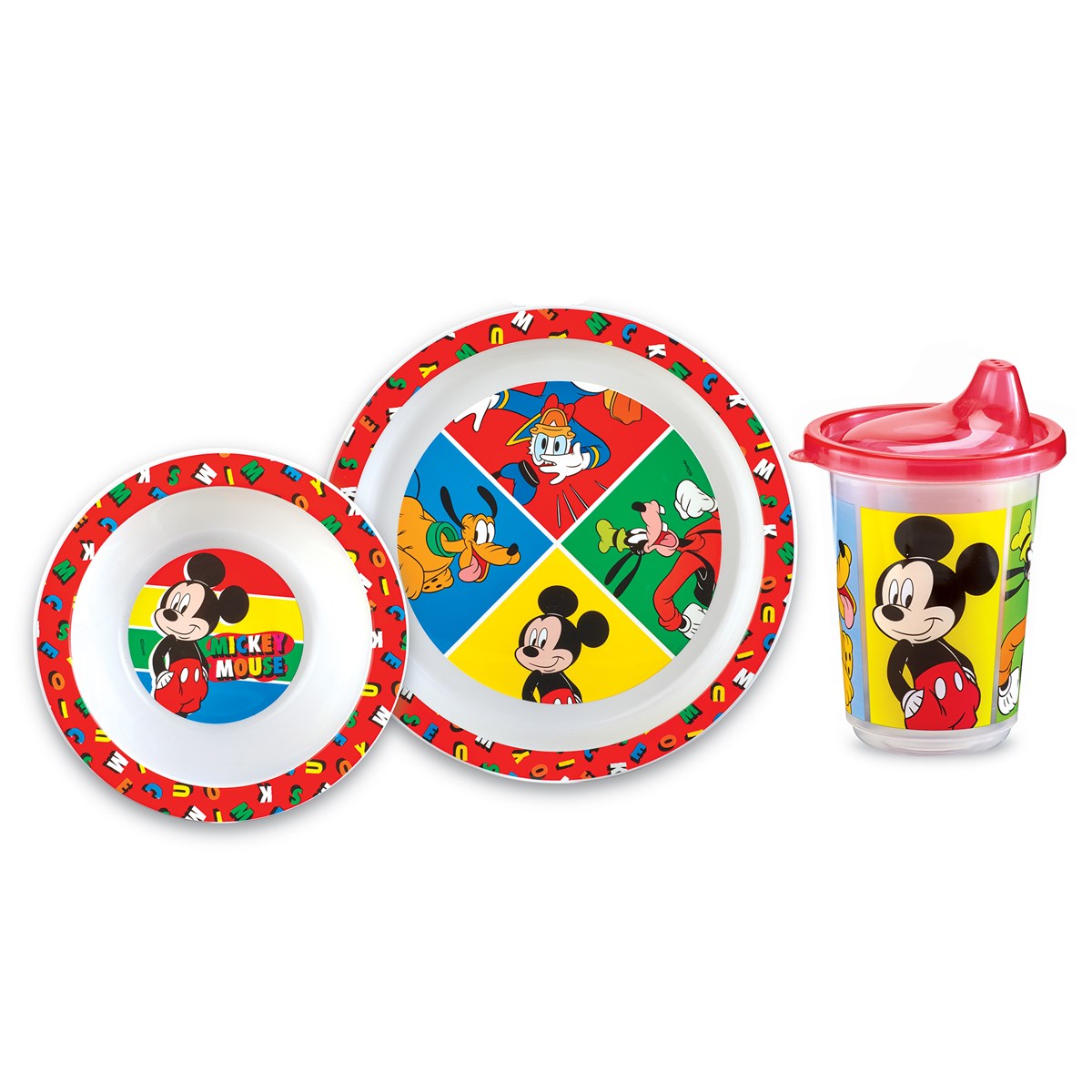 3-Piece Mickey Mouse Dinner Set, Dishwasher Safe | Collections Etc.