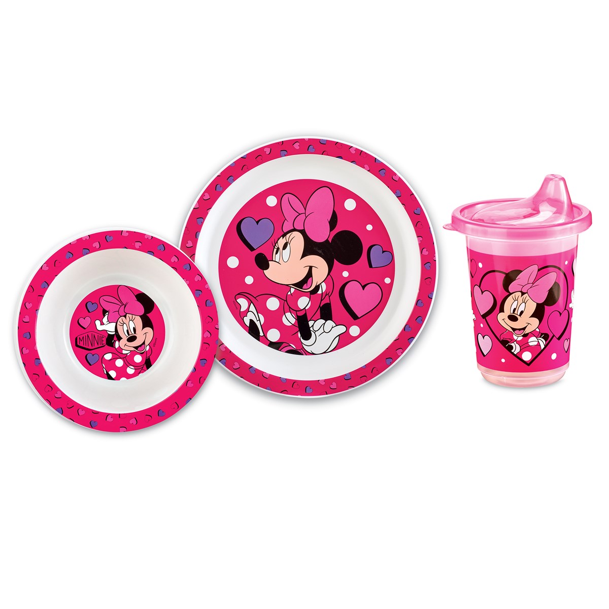 3-Piece Minnie Mouse Dinner Set, Dishwasher Safe | Collections Etc.