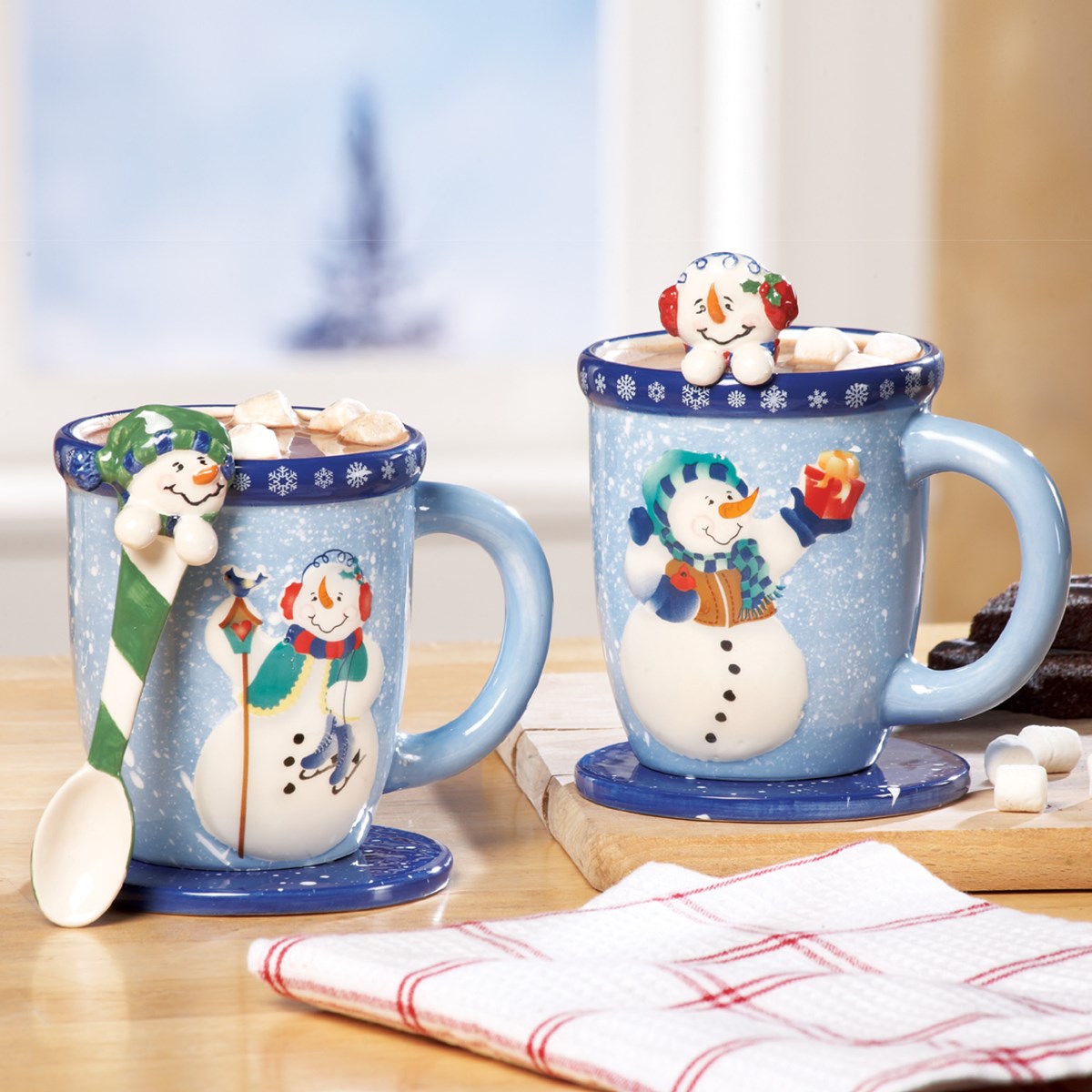 Snowman Holiday Mug and Spoon Gift Set | Collections Etc.