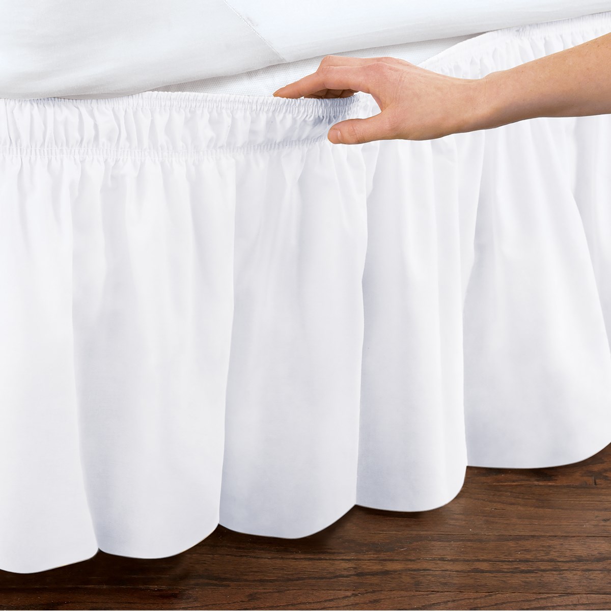 Elastic Wrap Around Bed Skirt with Ruffle | Collections Etc.