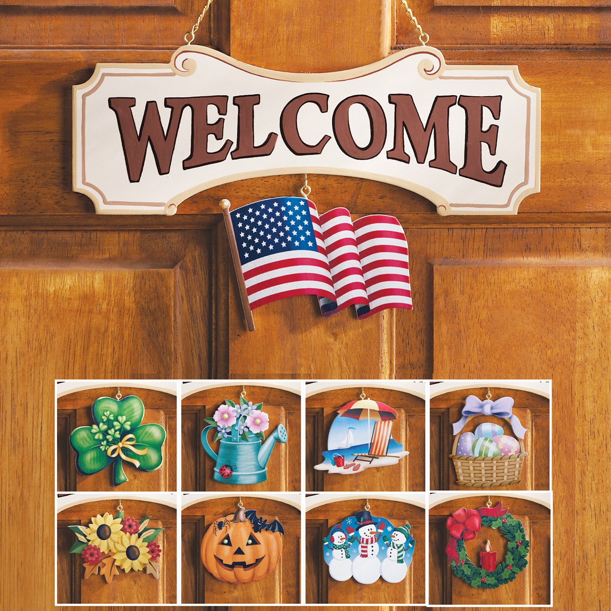 Seasonal Welcome Sign Decoration - 10 Piece Set | Collections Etc.