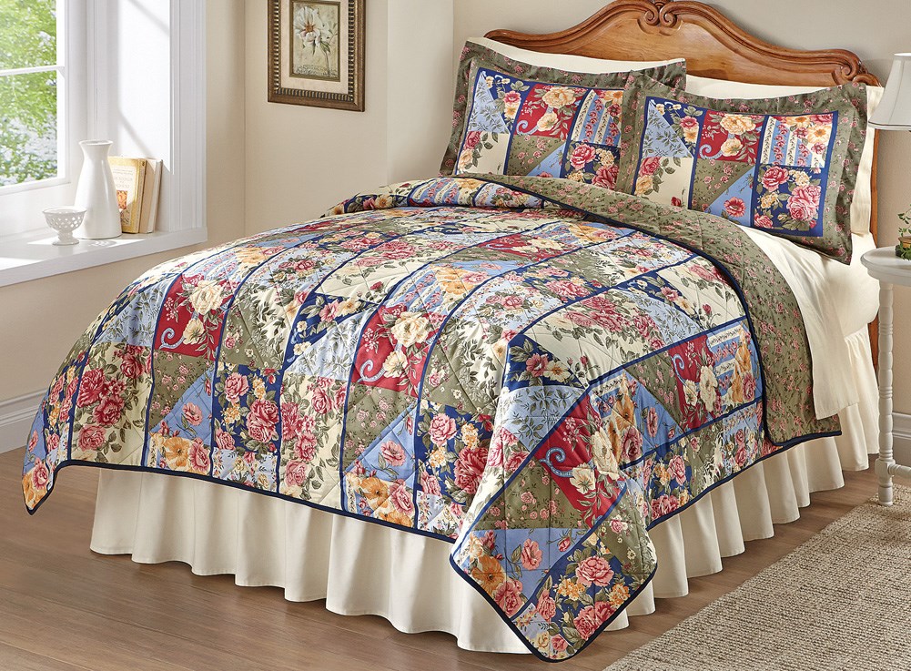 Bria Reversible Floral Patchwork Quilt | Collections Etc.